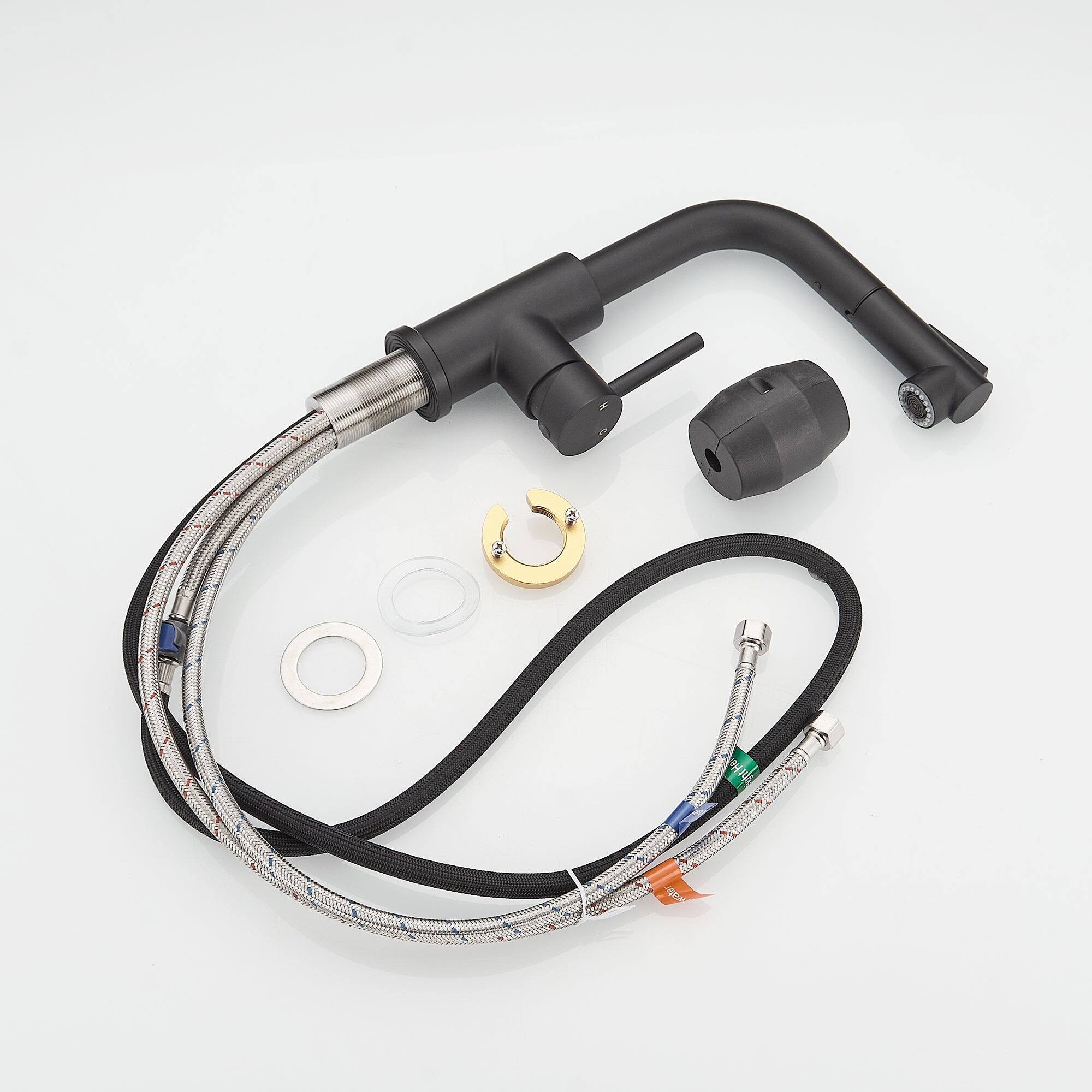 2 Spray Patterns Stainless Steel Pull Out Kitchen Faucet with Water ...