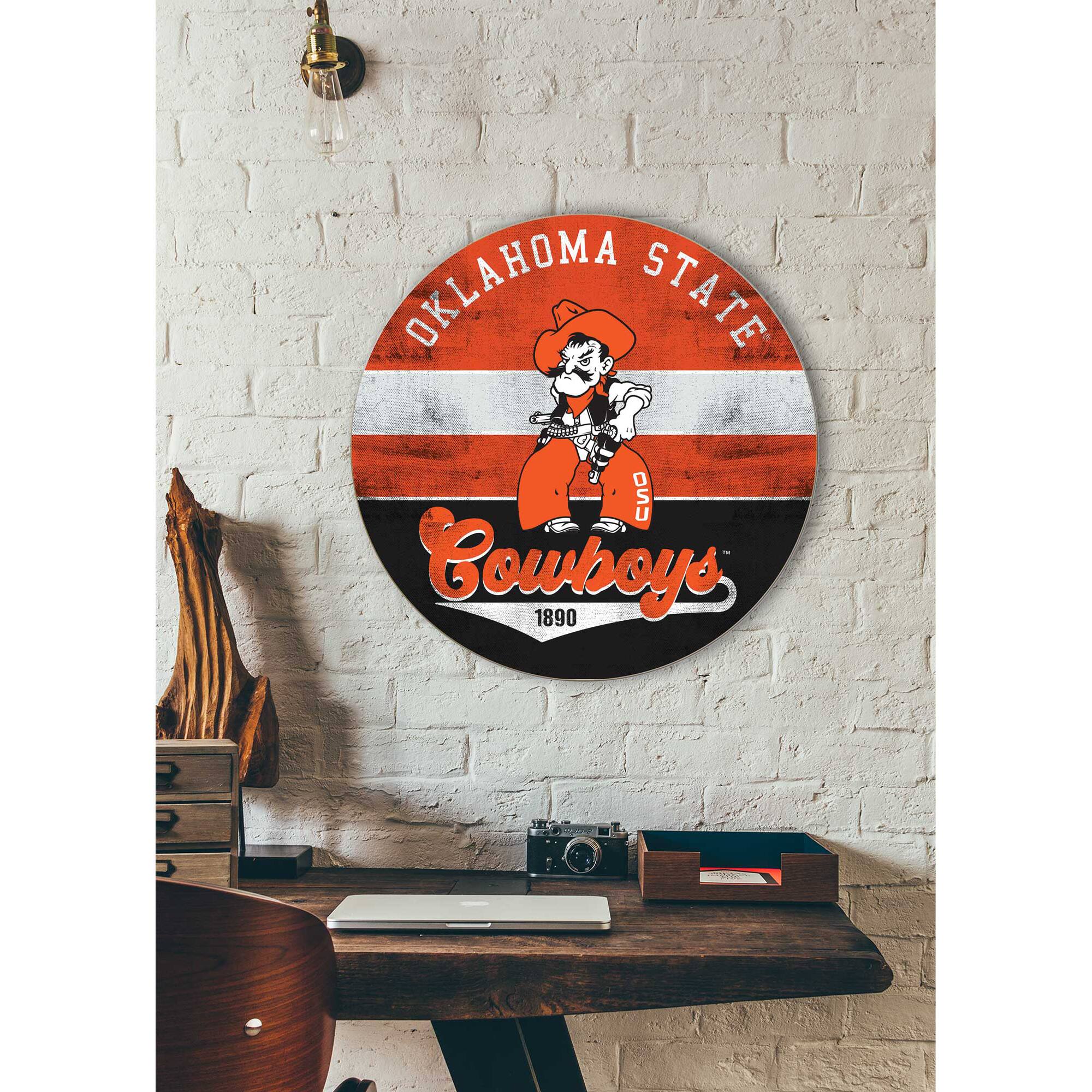 Jardine Oklahoma State Cowboys 20'' x 20'' Retro Logo Circle Sign ...