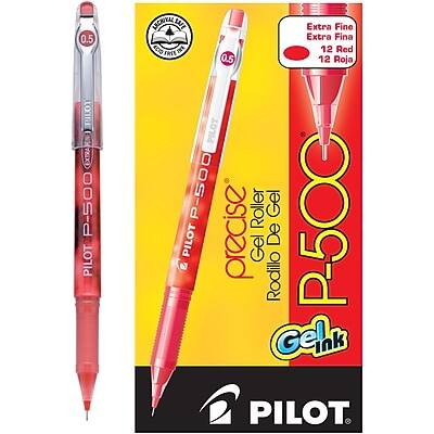 Pilot Precise P 500 Gel Pens, Extra Fine Point, Red Ink, Dozen (38602 ...