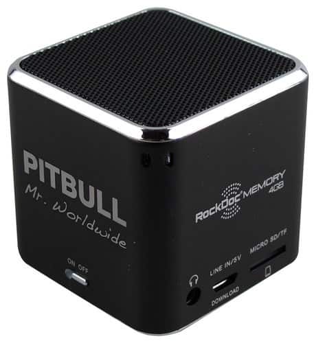 RockDoc Pitbull POWER Portable 1 Way Speaker with 4GB Memory Black ...
