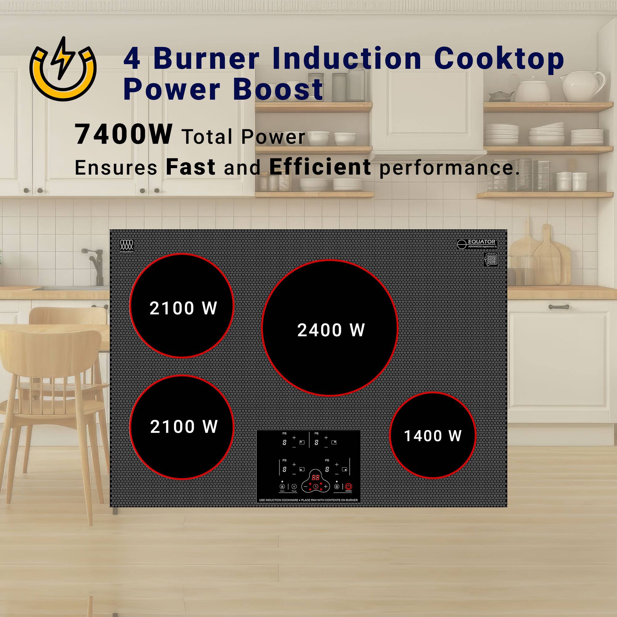 Equator 30" Built In/Freestanding | 4 Burner Induction Electric Cooktop ...
