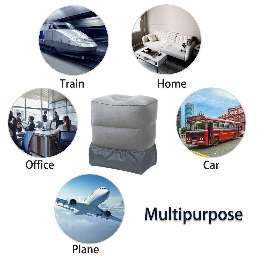 Pacoar Cade Travel Foot Rest Pillow Portable Inflatable With Double ...