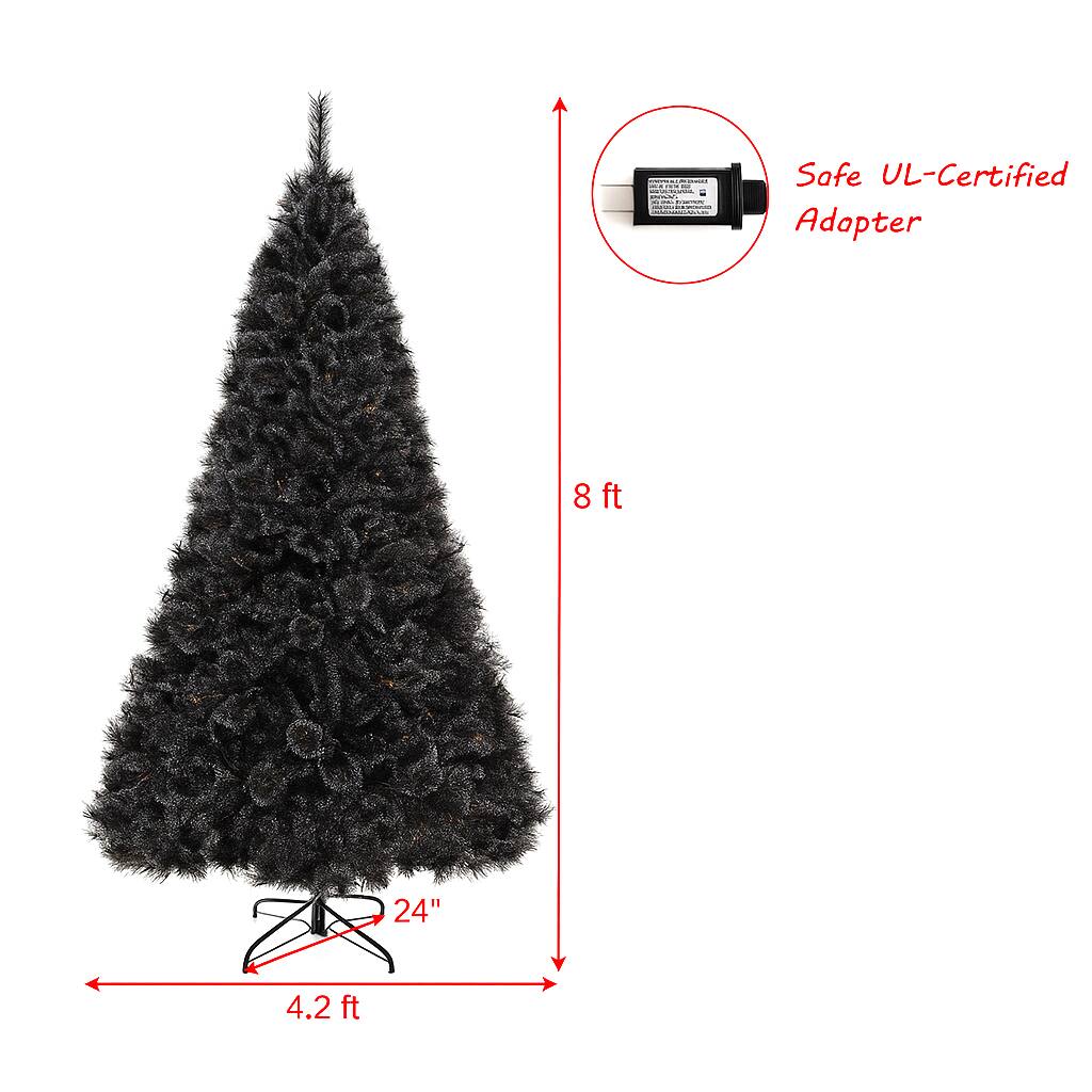 BreeBe Pre Lit Christmas Tree – 6/7/8ft with PVC Branches and Cool ...