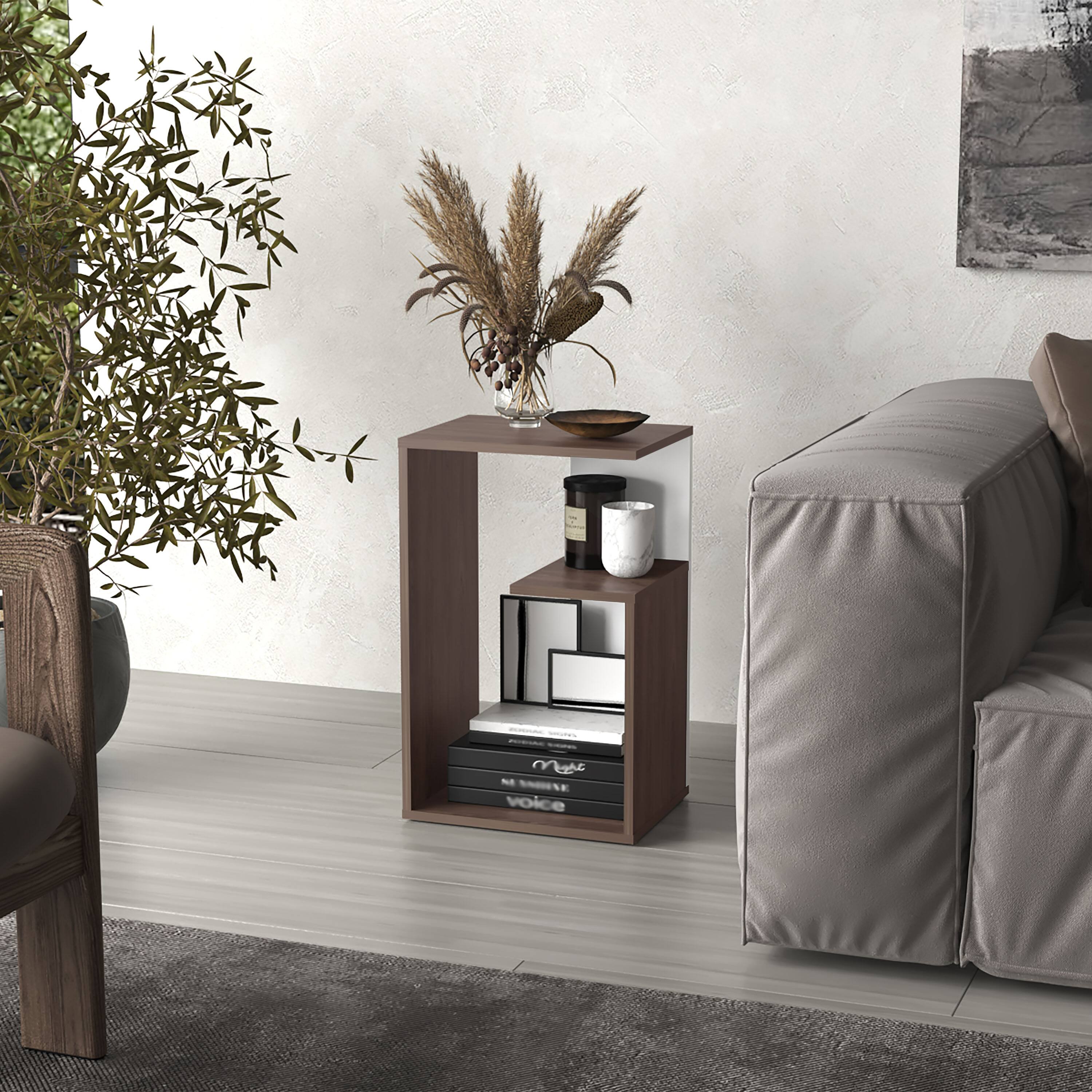 TuHome Everet High 3 Tier Shelf Side Table, Modern and Stylish Living ...