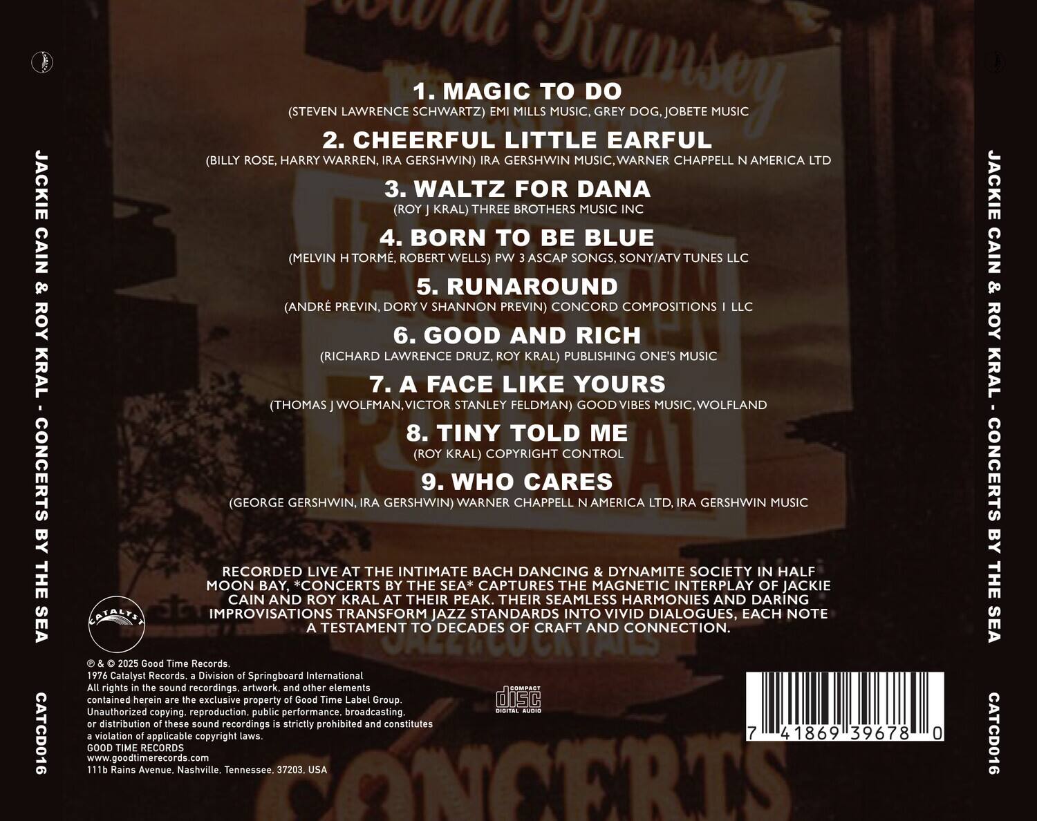Cain,Jackie / Kral,Roy Concerts by the Sea COMPACT DISCS [CD] - Best Buy