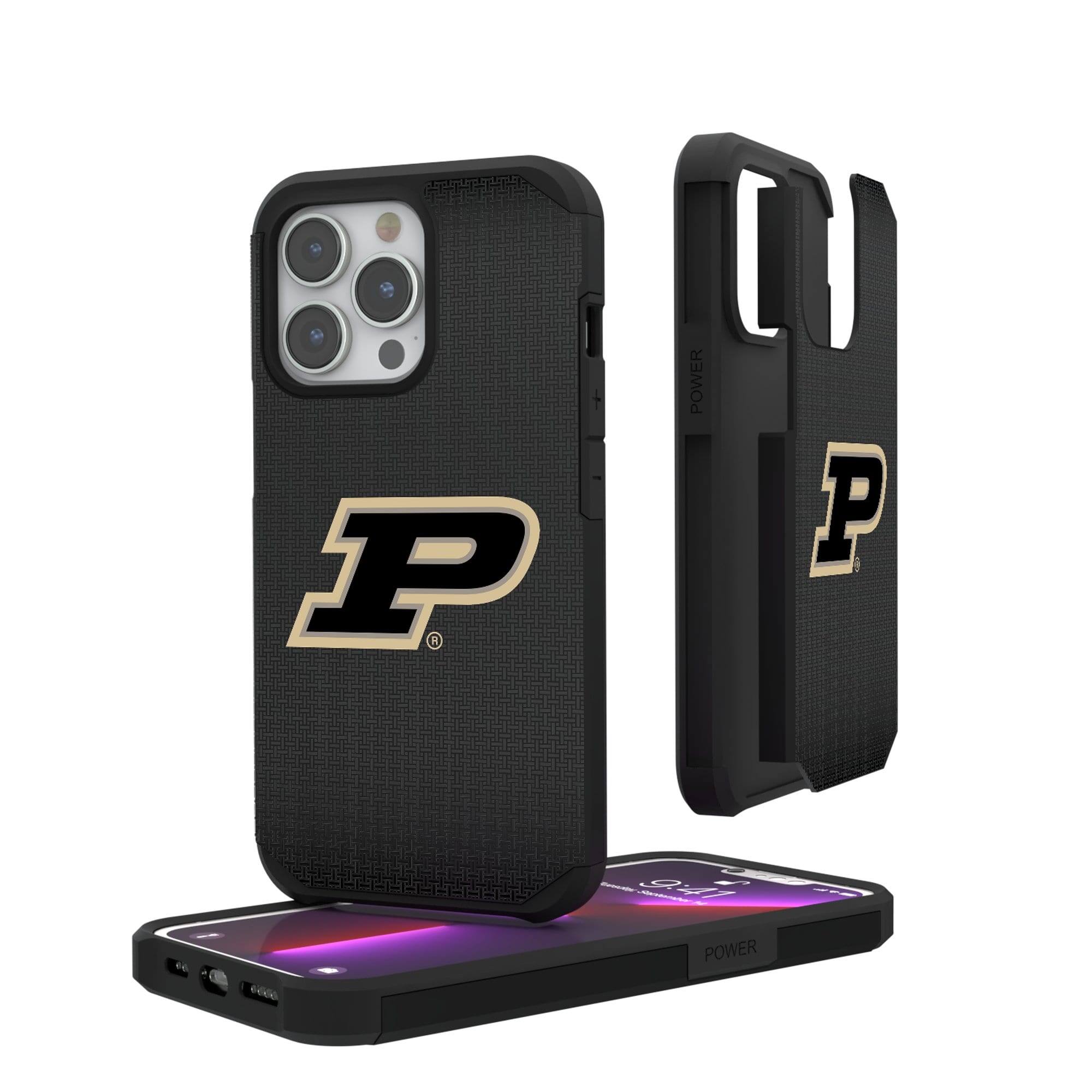 Keyscaper NCAA Purdue Boilermakers Linen Logo iPhone Rugged Case 16 Pro ...