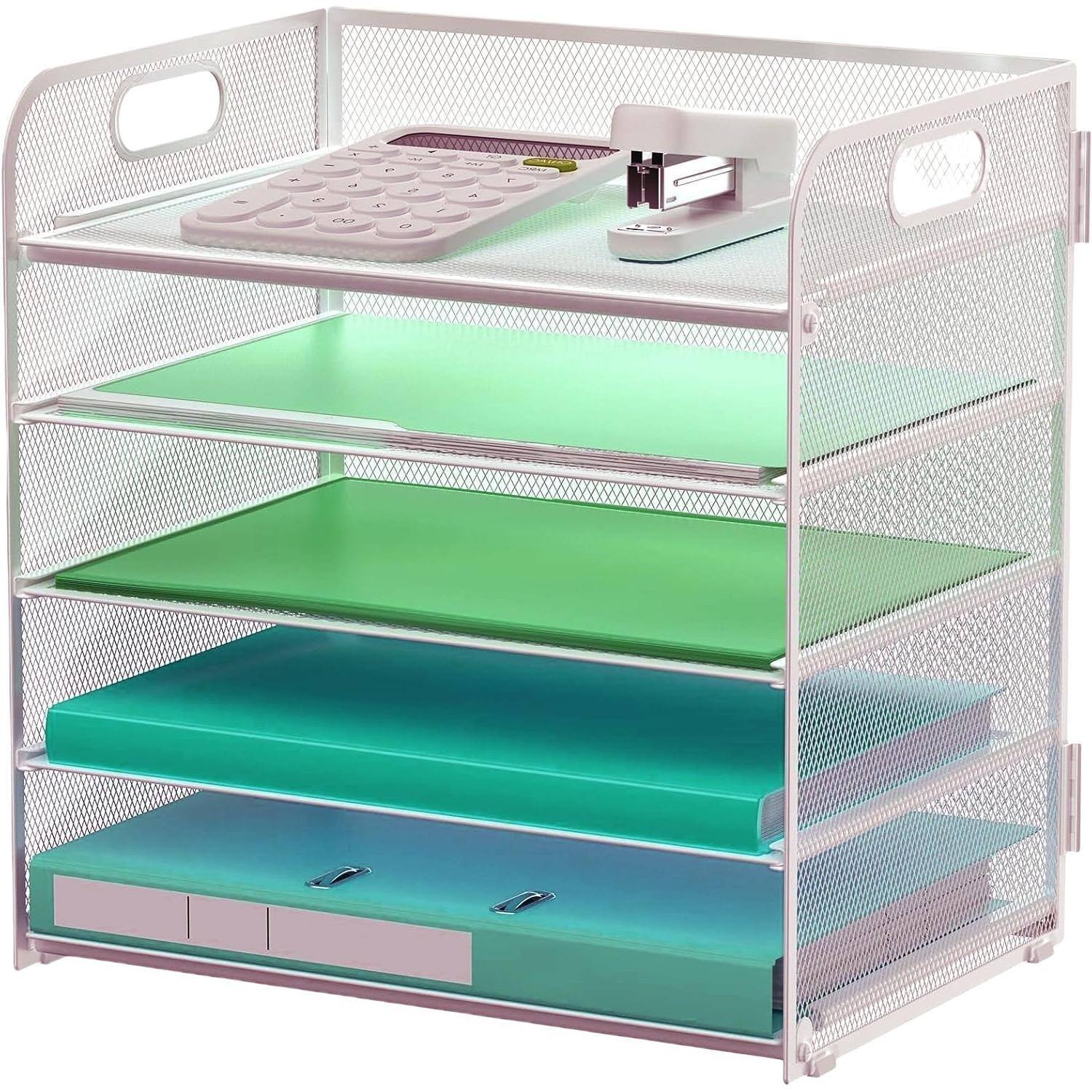 Dapper Styles Letter Tray Paper Organizer 5 tier Desk File Holder With ...