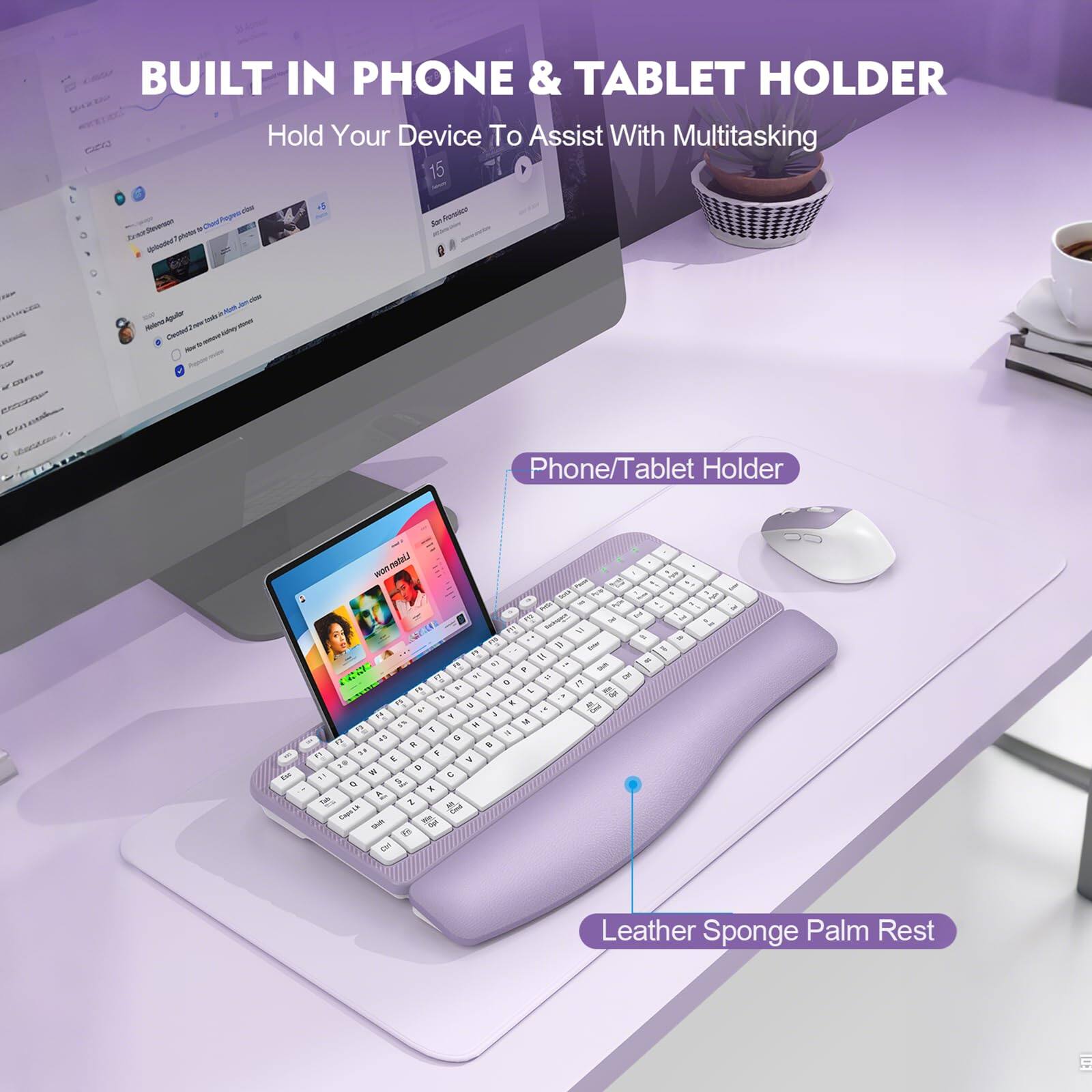 TECH SAFARI Wireless And Mouse Combo Wave Keys Full sized With ...