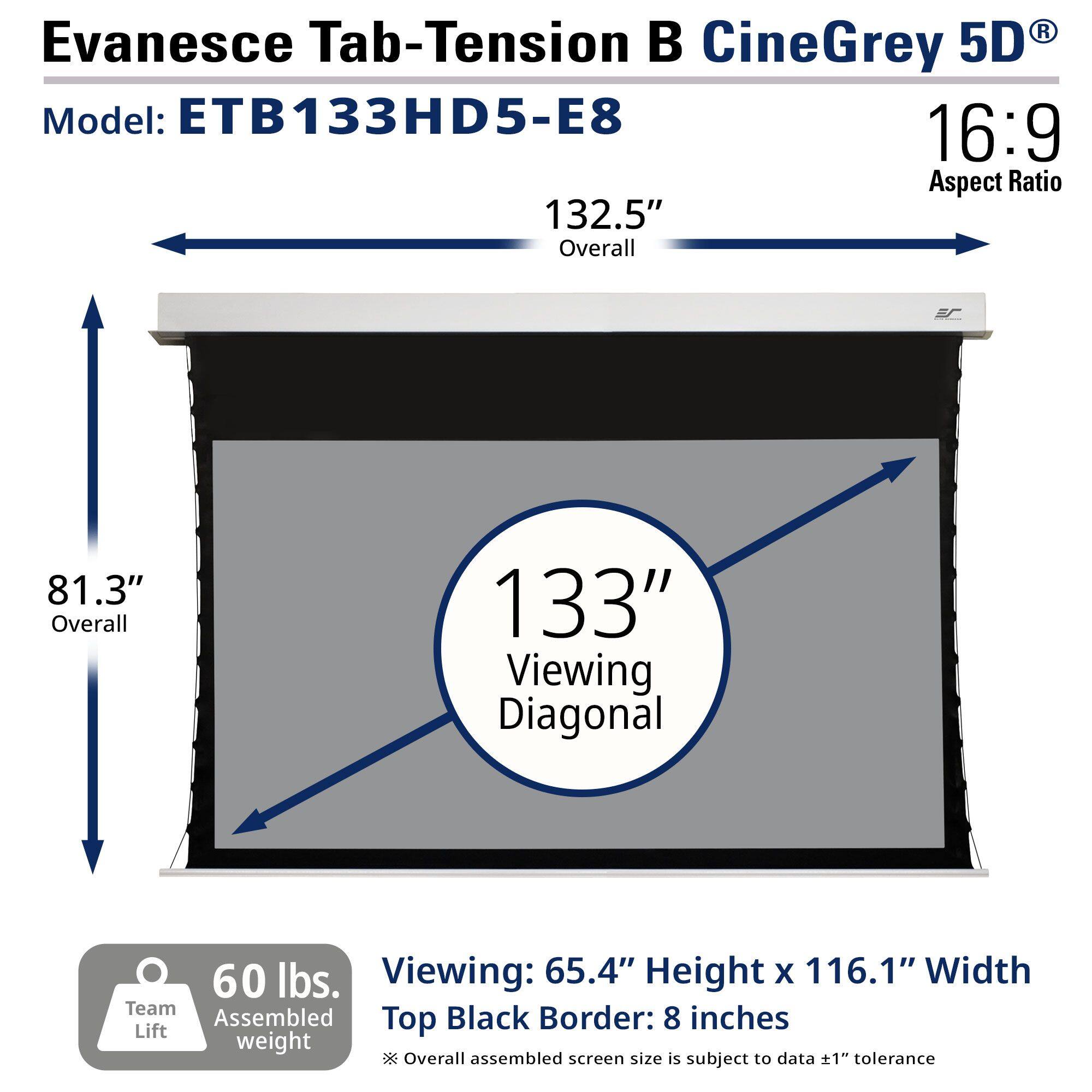 Elite Screens Evanesce Tab Tension B CineGrey 5D® In Ceiling Ambient ...