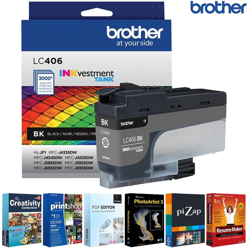 Brother LC406BKS INKvestment Standard yield Ink cartridges Black with ...