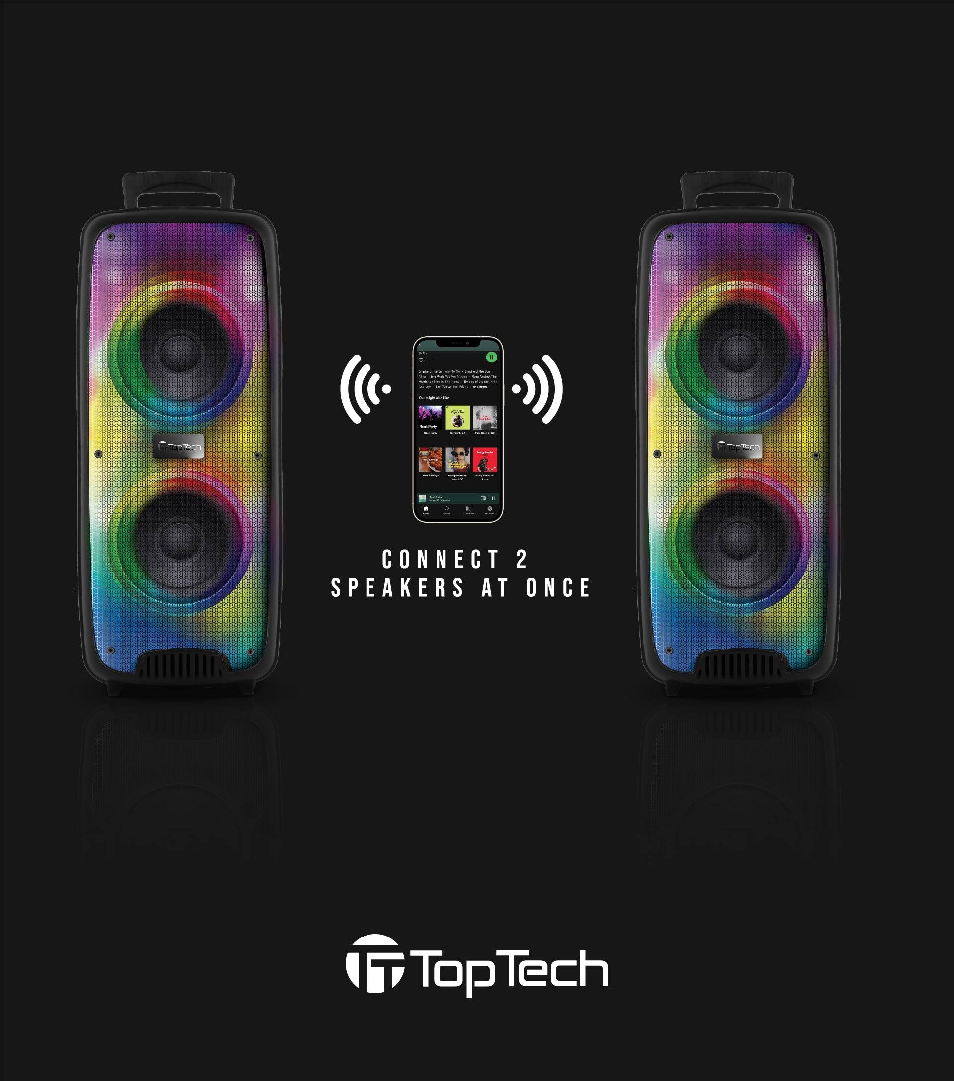 TopTech KL 60 2x6.5" Bluetooth Party Speaker with Multi color Disco ...