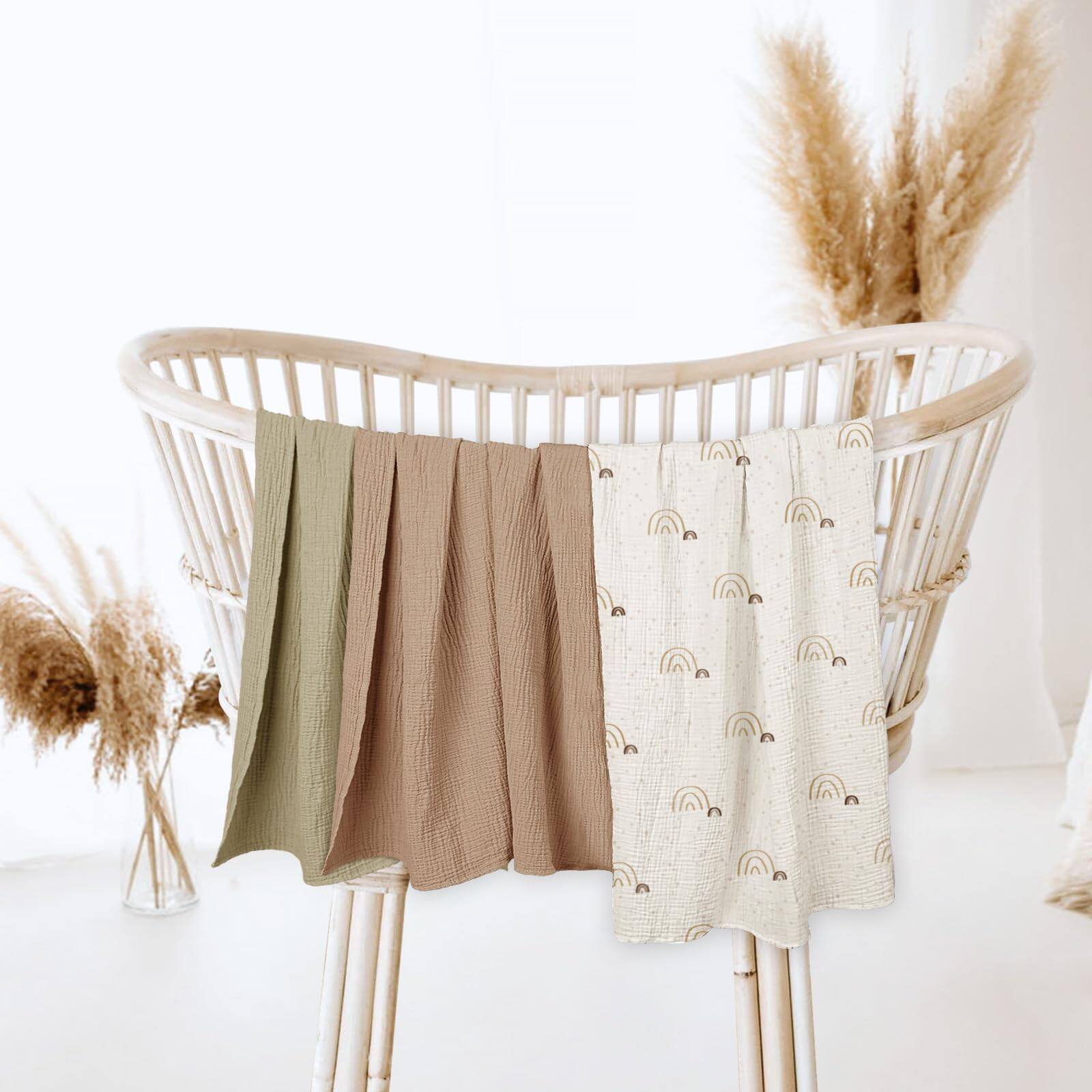 Pacoar Cade Muslin Swaddle Blankets: Soft Receiving Blanket For Cotton ...