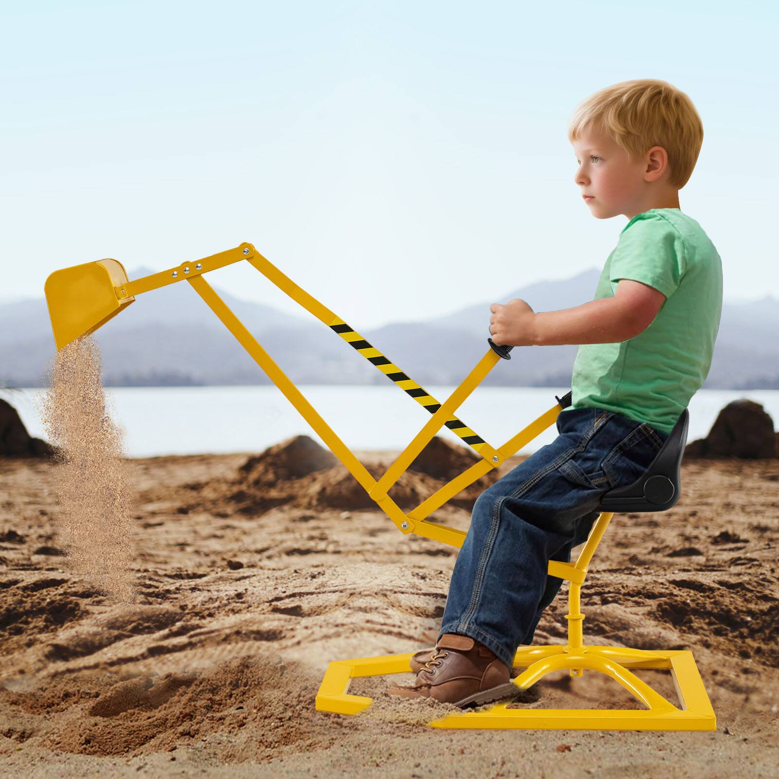 Gymax Sand Digger for Kids w/2 Handed Controls Flexible Shovel 360 ...