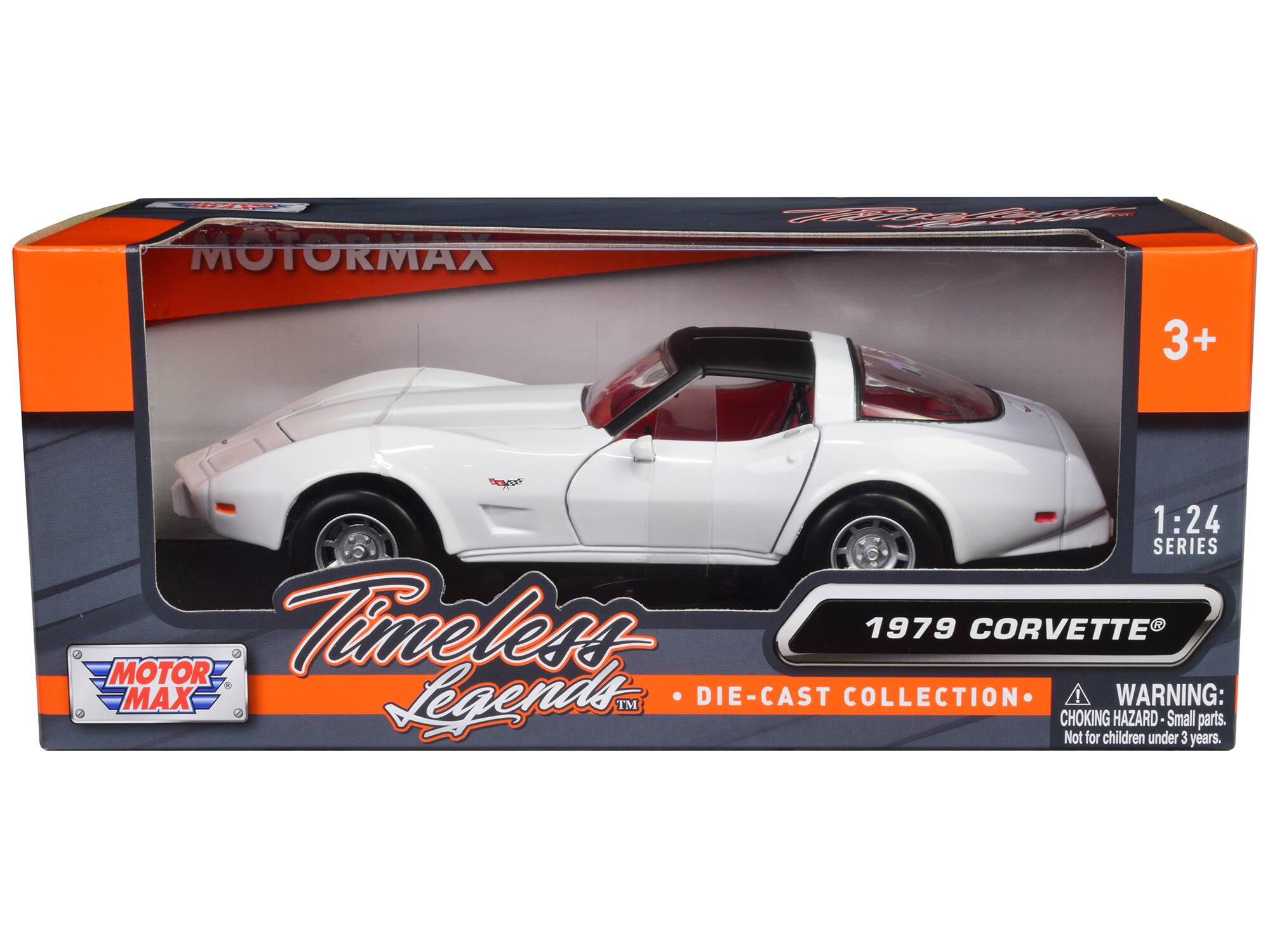 Motormax 1979 Chevrolet Corvette C3 White with Black Top and Red ...