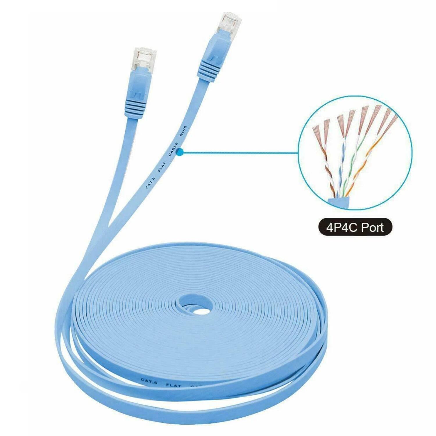 Stock Preferred 150FT Cat 6 Flat Cable High Speed LAN Patch Cord 550MHz ...