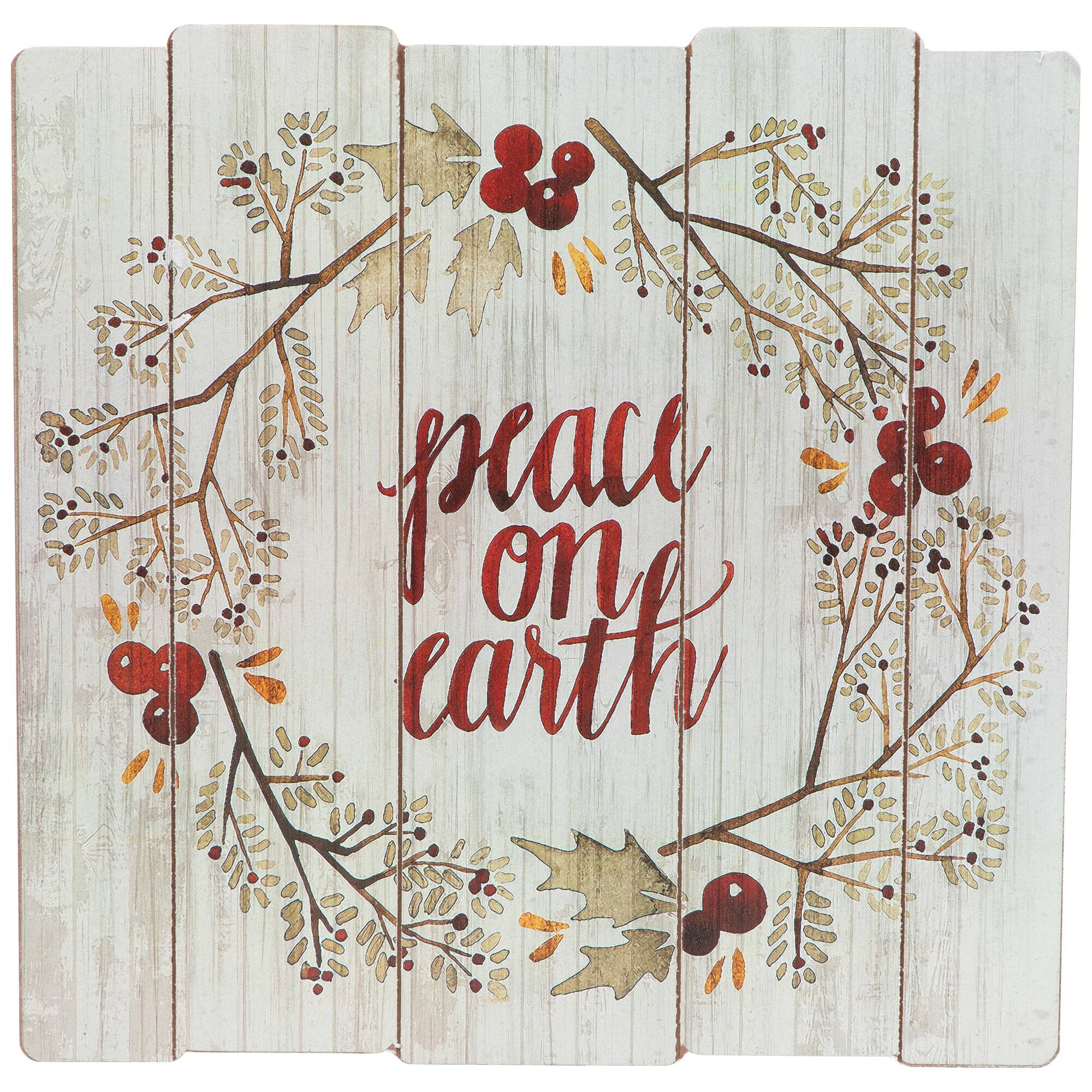 Northlight Peace on Earth Christmas Wall Sign 12" White 35771122 - Best Buy