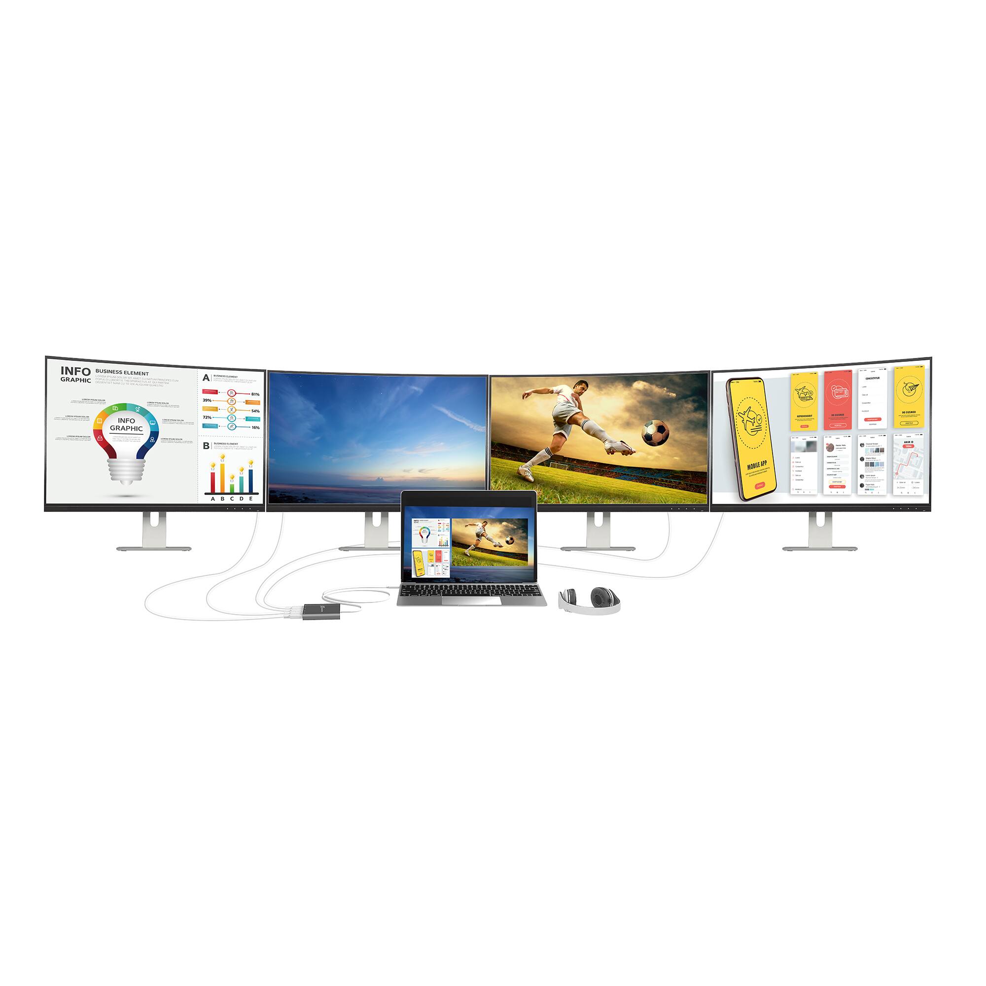 Customer Reviews: j5create USB-C to 4-Port HDMI Multi-Monitor Adapter ...