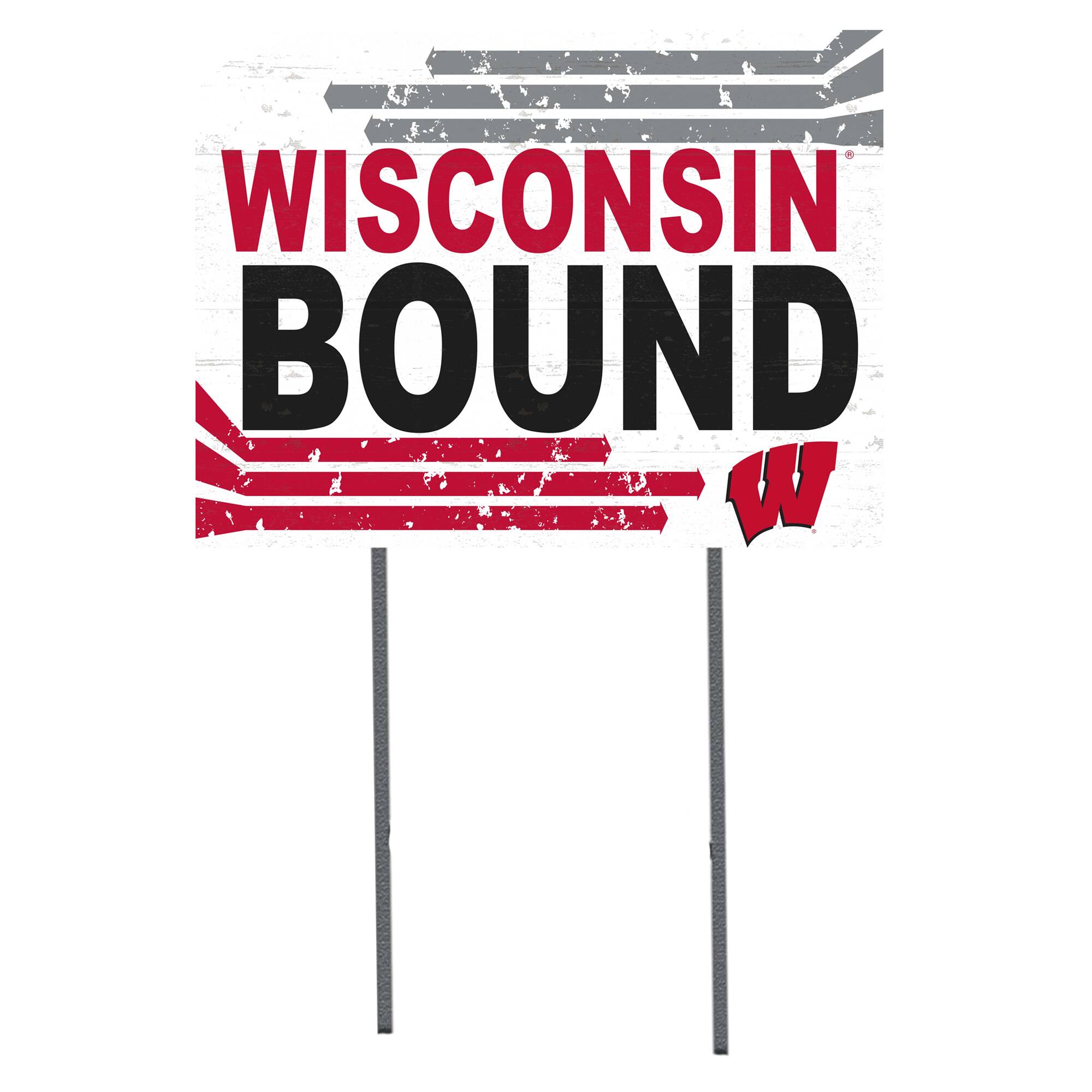 Jardine Wisconsin Badgers 18'' x 24'' Bound Yard Sign White 4940227 ...