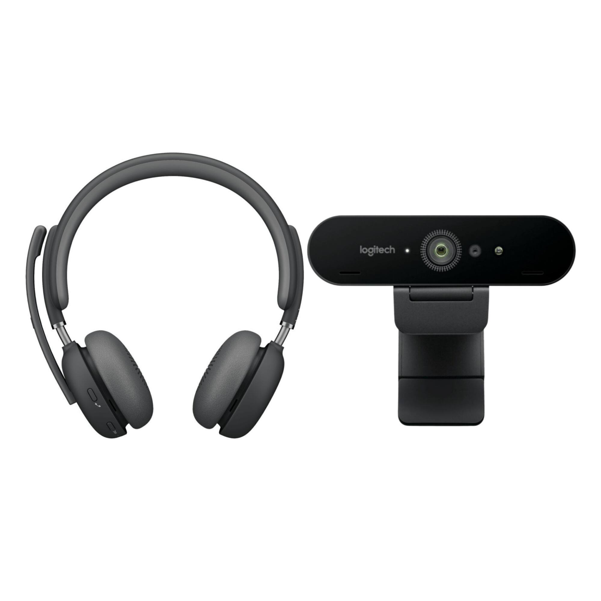 Logitech Zone wireless 2 UC, Graphite + 4K Pro Webcam 981-001310-K1 ...