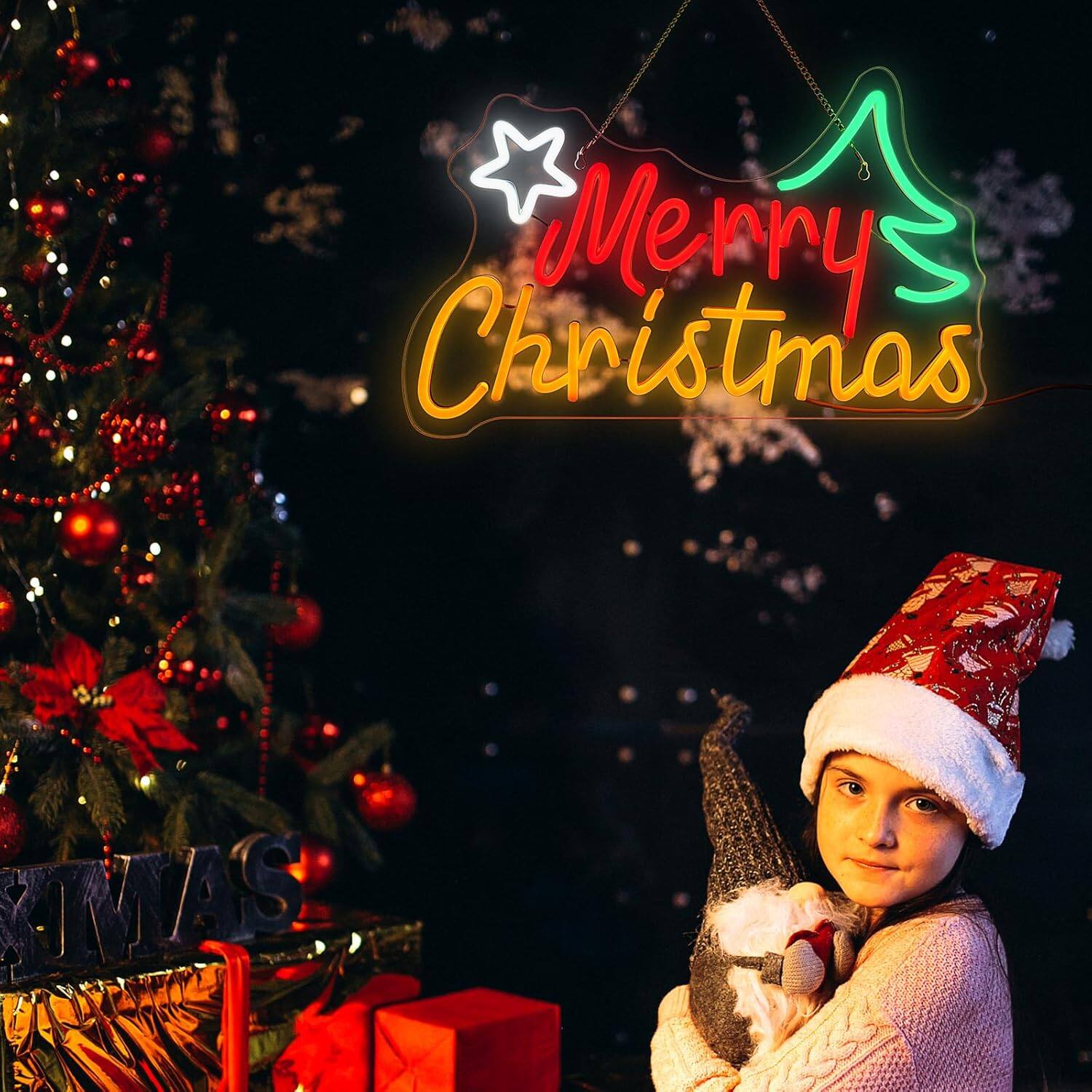 Auledio Merry Christmas Neon Sign,Lighted Christmas Sign for Christma ...