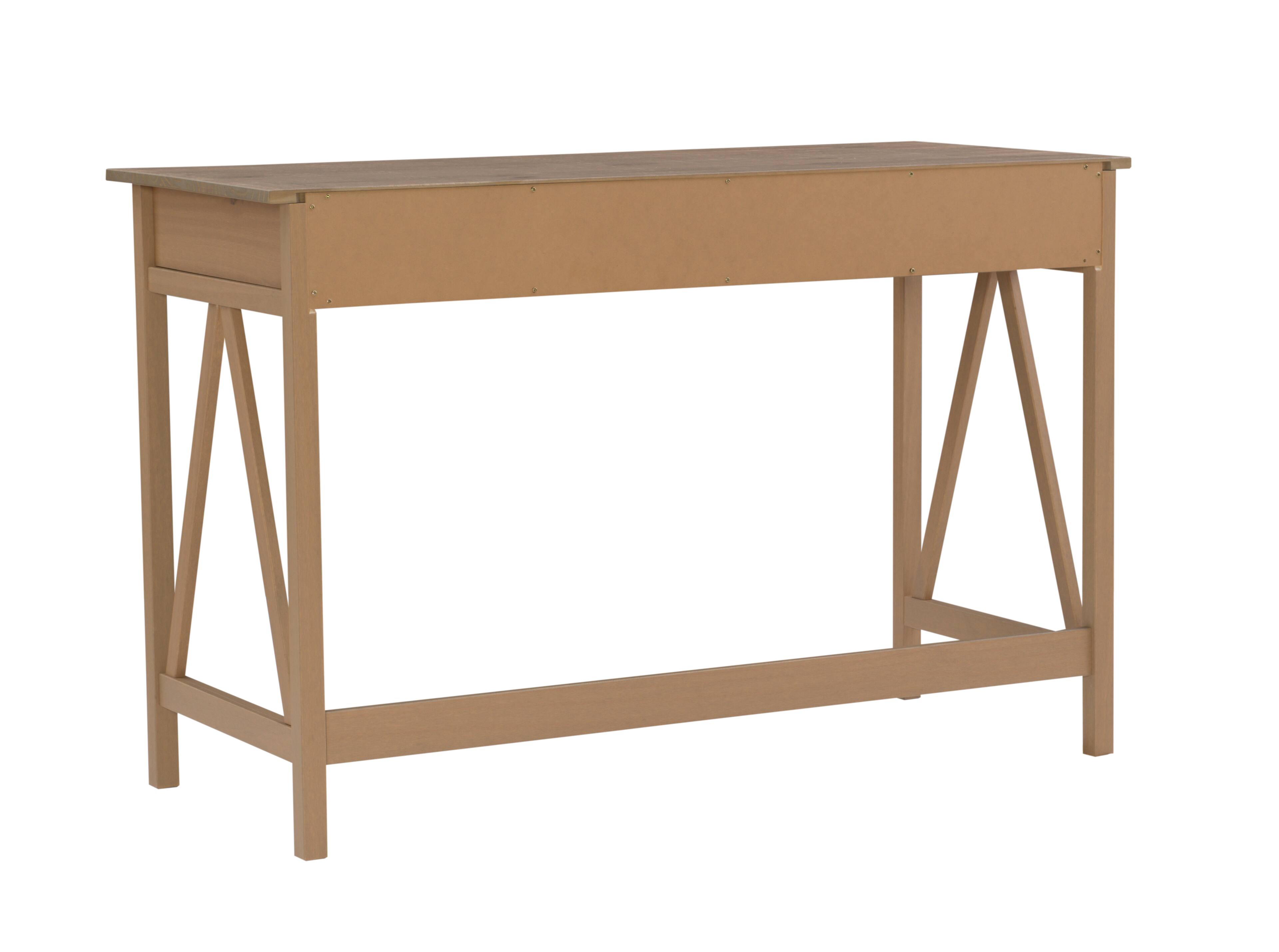 Linon Home Décor Tressa Solid Wood Desk With Drawer Driftwood BSTB118 ...