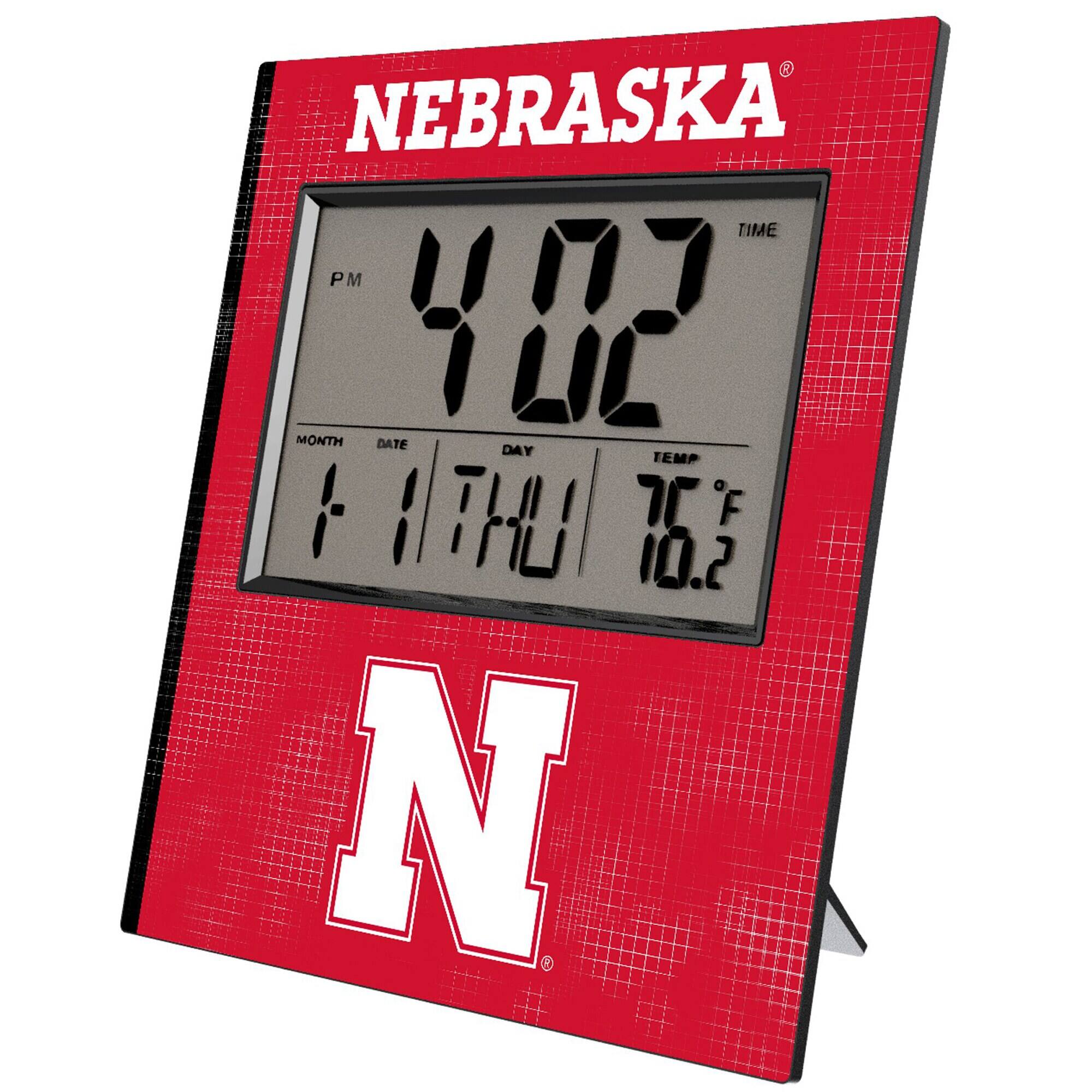 Keyscaper Nebraska Huskers Cross Hatch Digital Desk Clock Multicolor ...