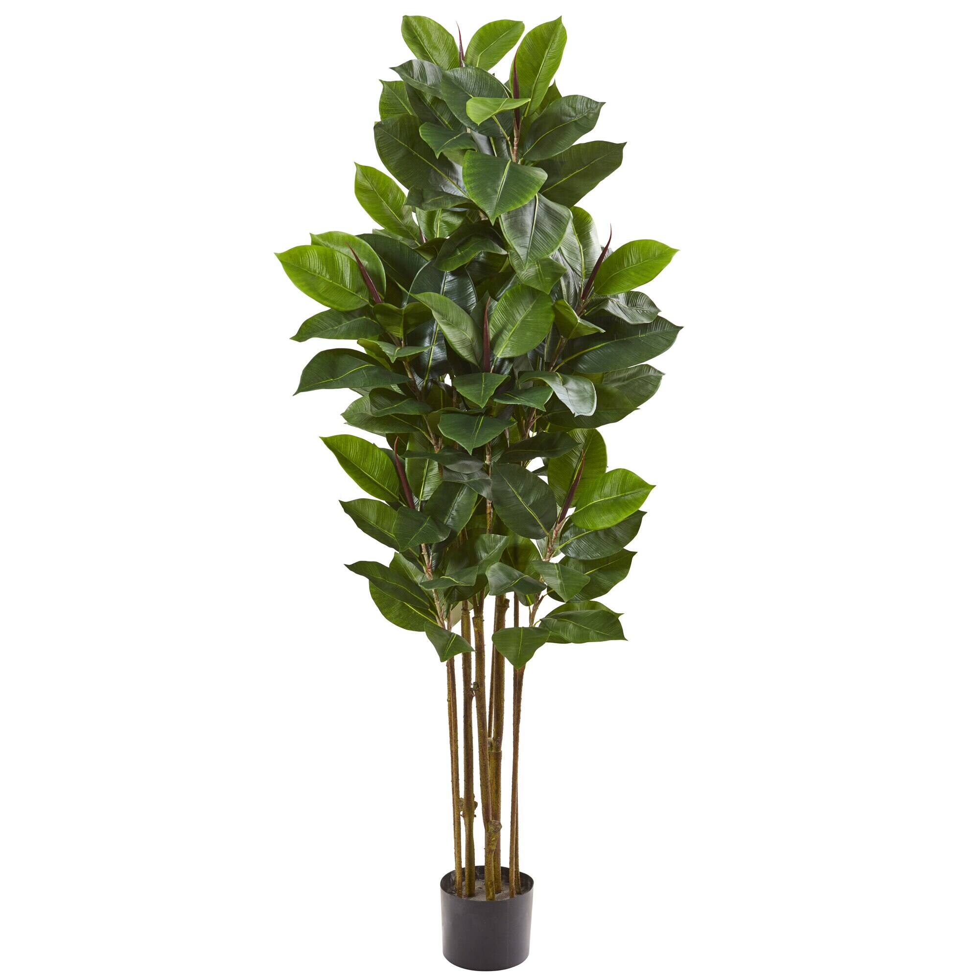 BreeBe 58" Rubber Leaf Artificial Tree Green 9175 - Best Buy