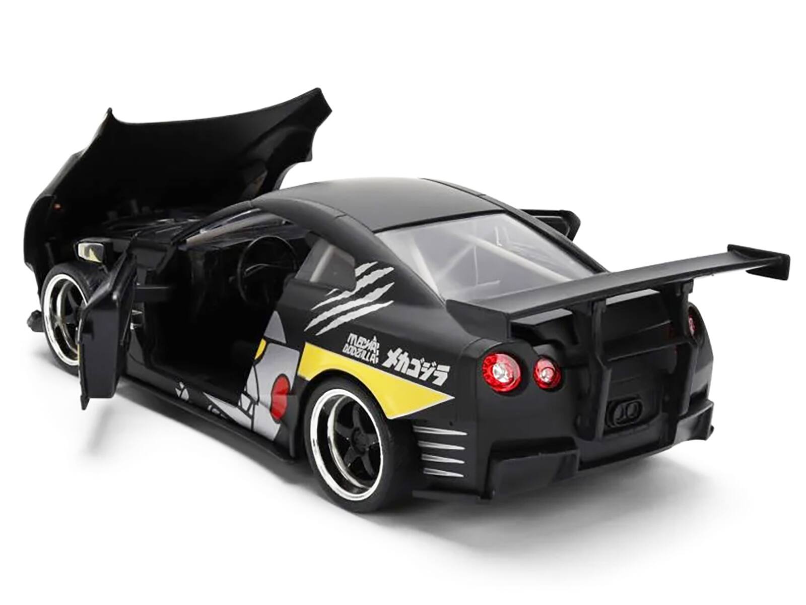 Jada 2009 Nissan GT R (R35) Ben Sopra Matt Black with "Mechagodzilla" Graphics "Hollywood Rides ...