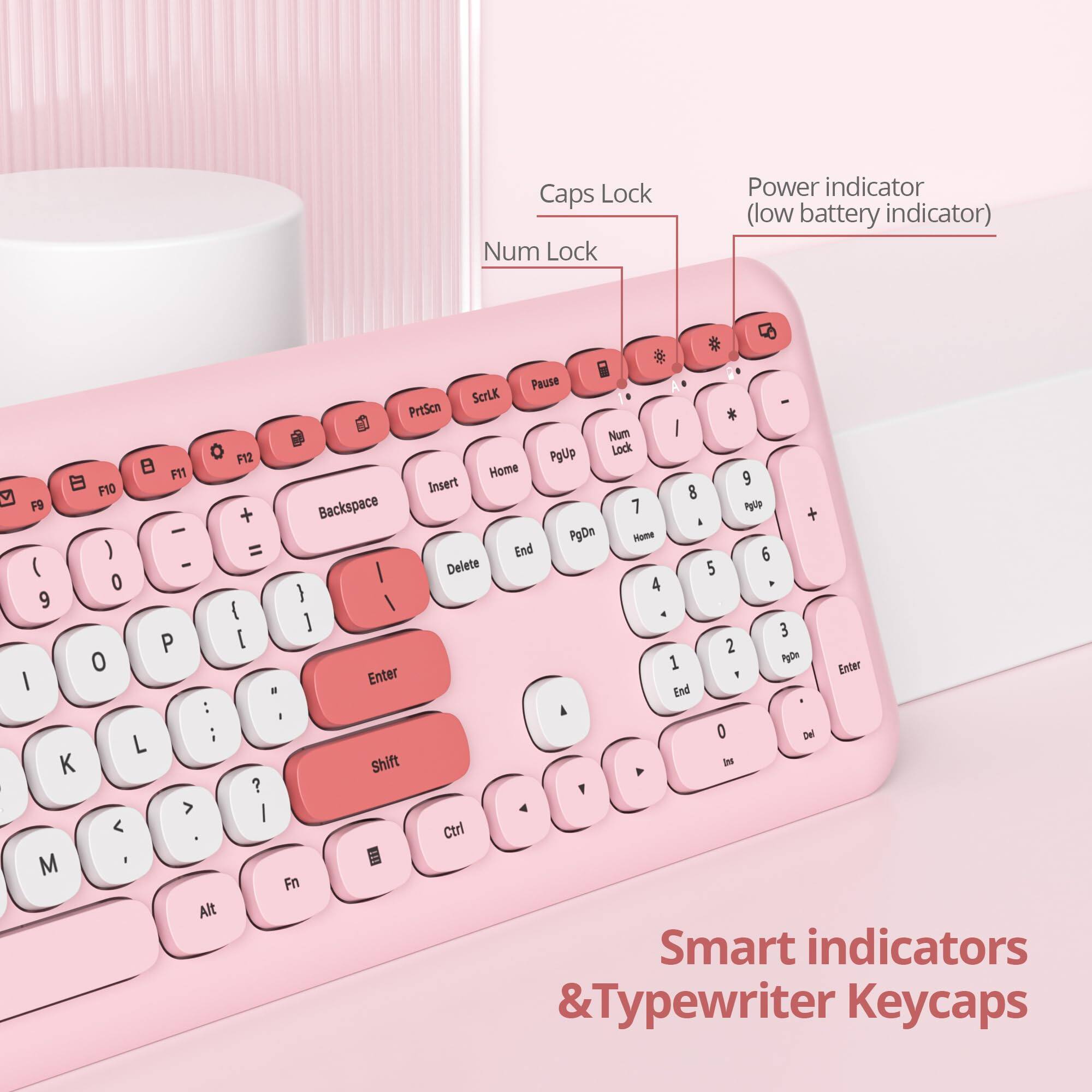 Reds Spade Typewriter And Mouse Combo 2 4g Office Full sized Retro Punk ...