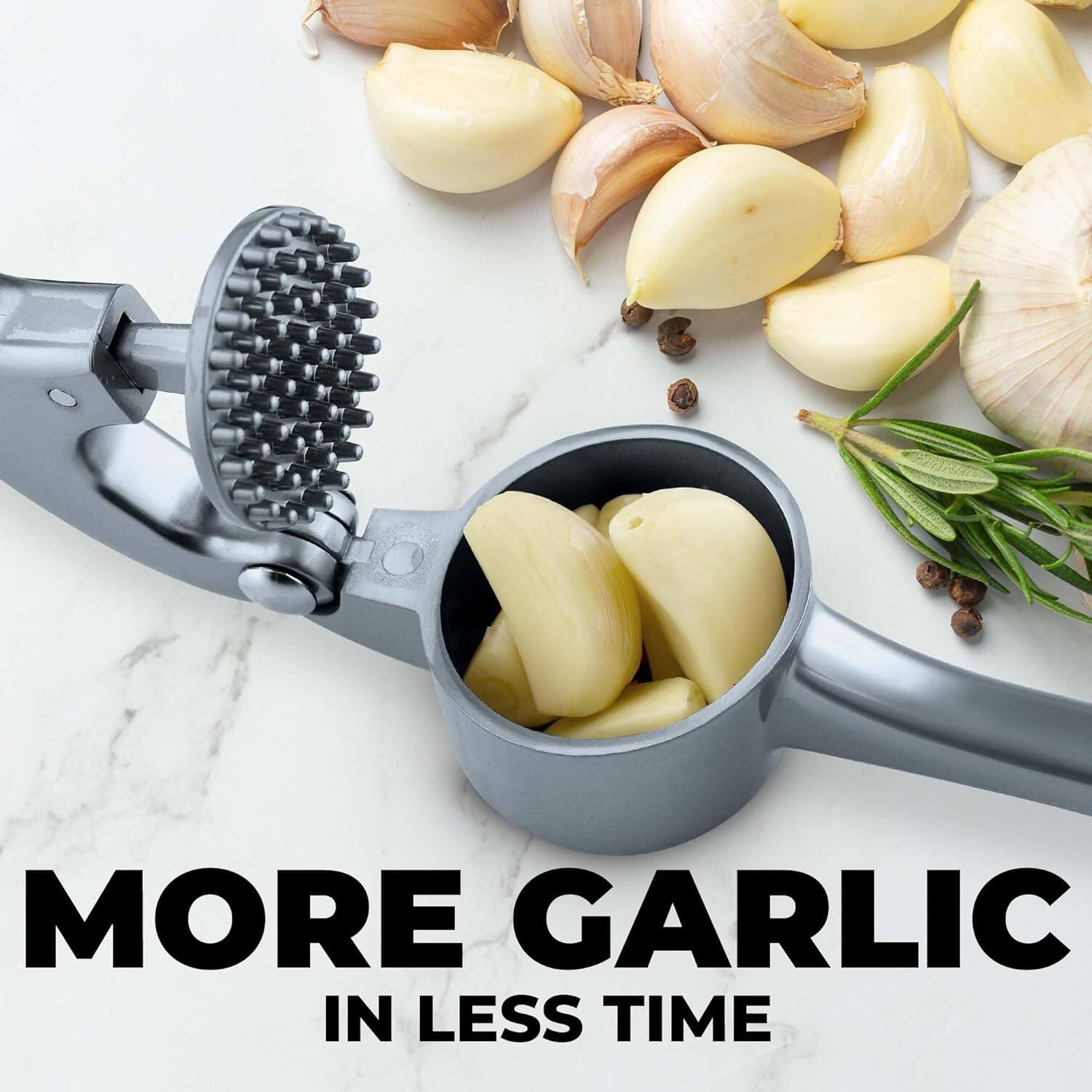Zulay Kitchen Large Premium Garlic Press Set Bigger Bowl for Bigger ...