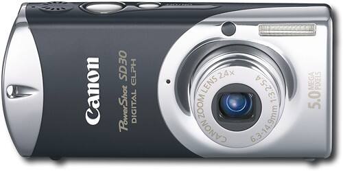 Best Buy: Canon PowerShot 5.0MP Digital ELPH Camera Black SD30