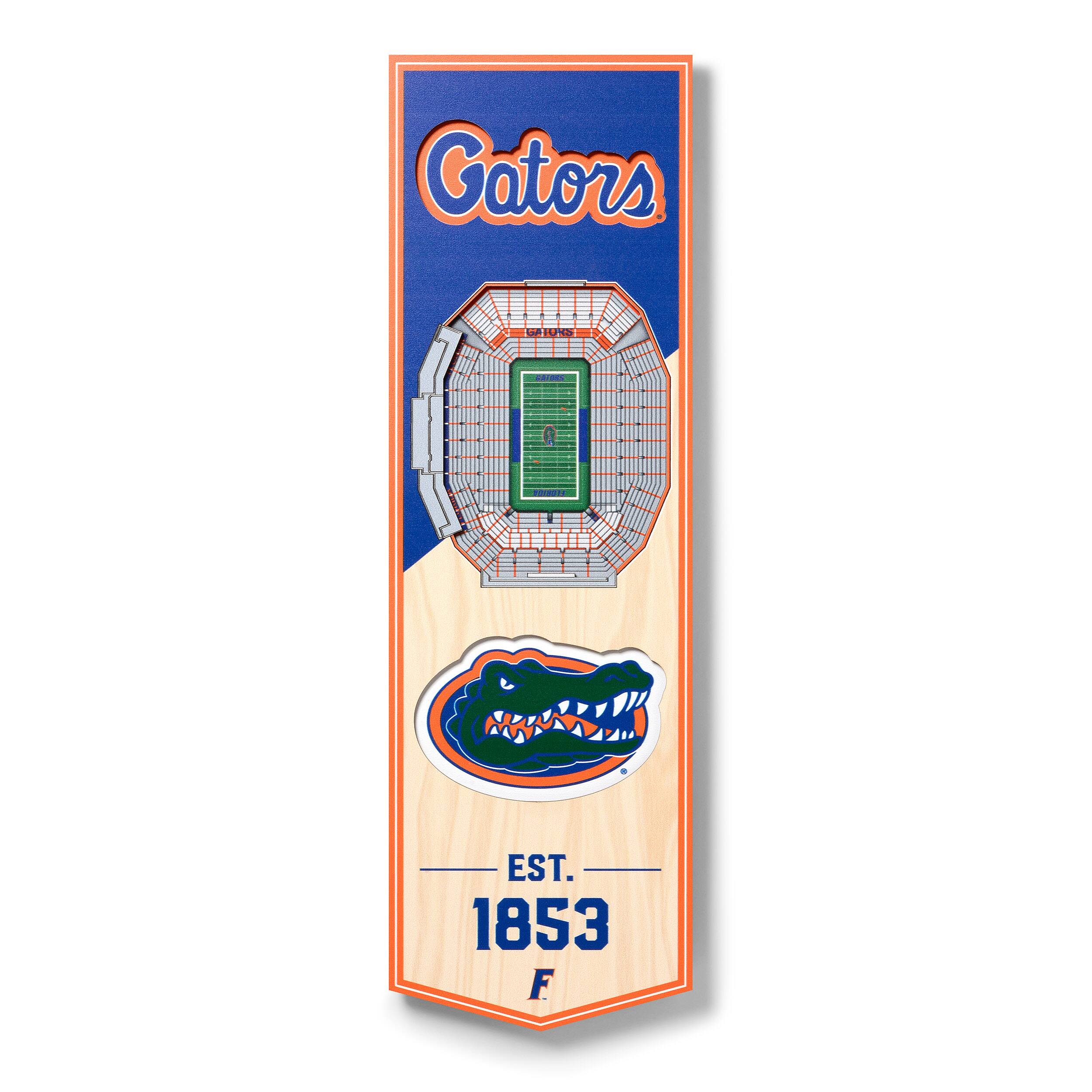 YouTheFan Florida Gators 6'' x 19'' 3D StadiumView Banner Multicolor ...