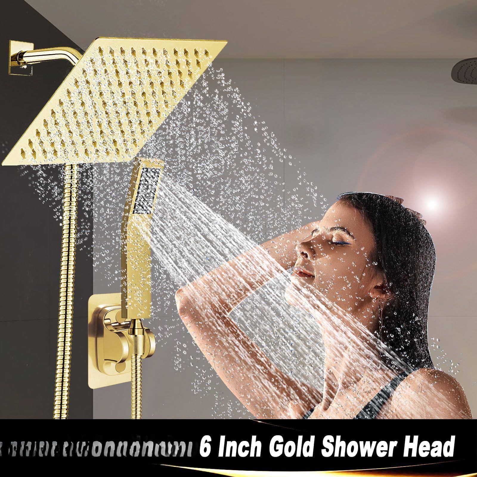 Paradigms Interiors High Square Rain Shower Head And Handle Set equipped With Stainless Hose 3 ...