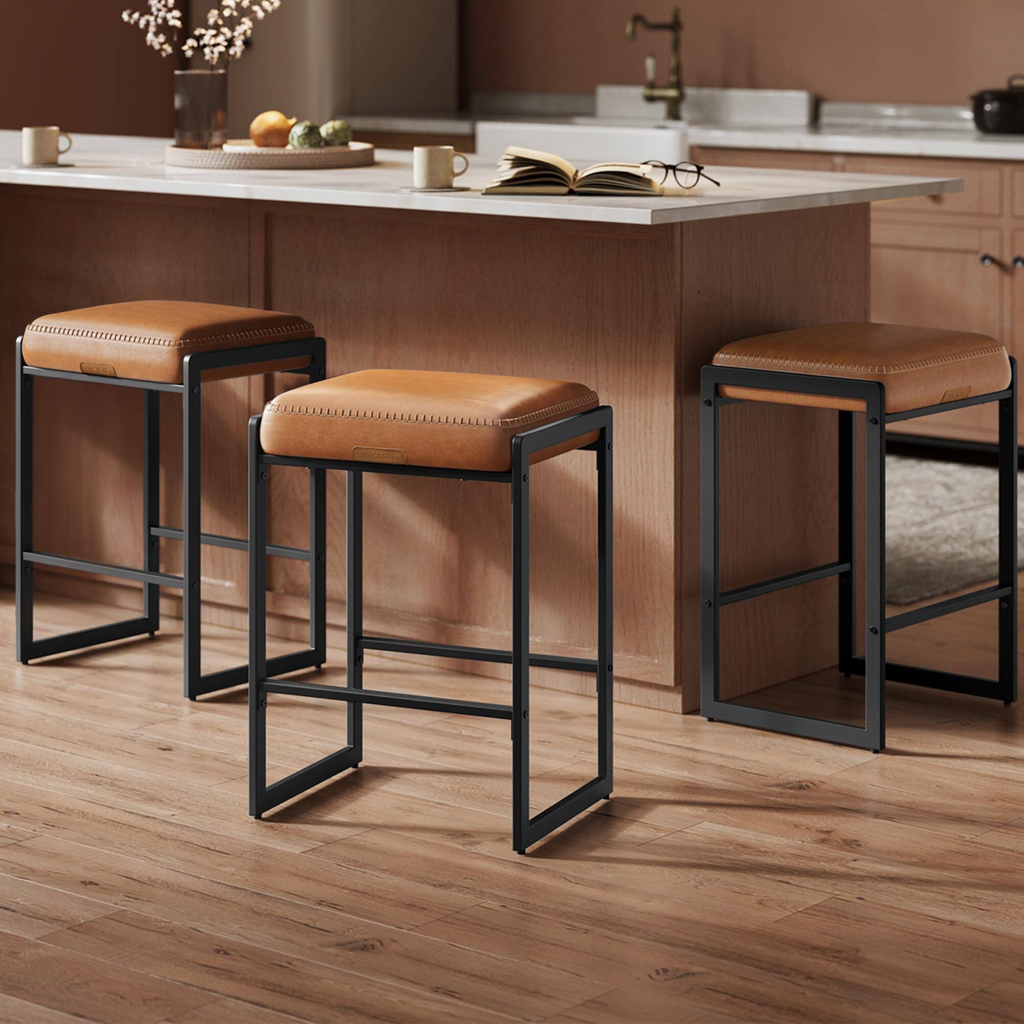 JETRANSPORT Ekho Collection Bar Stool Counter Height Synthetic Leather ...