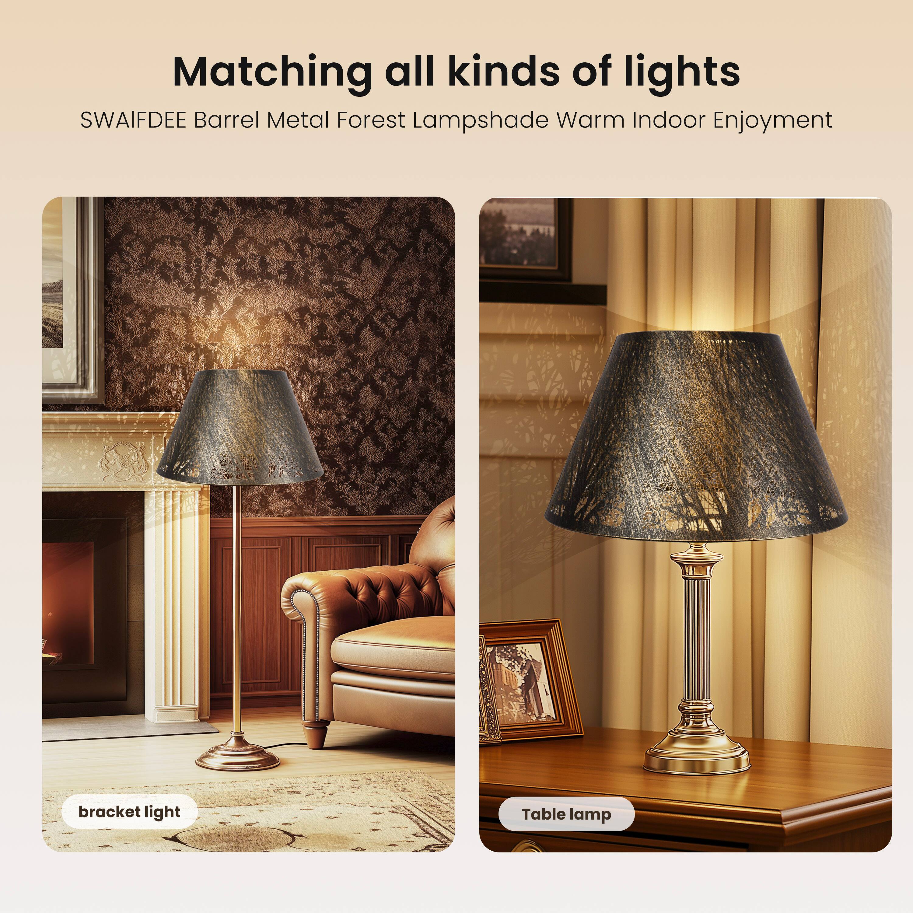 Alucset Barrel Metal Lamp Shade Replacement for Table and Floor Lamps ...