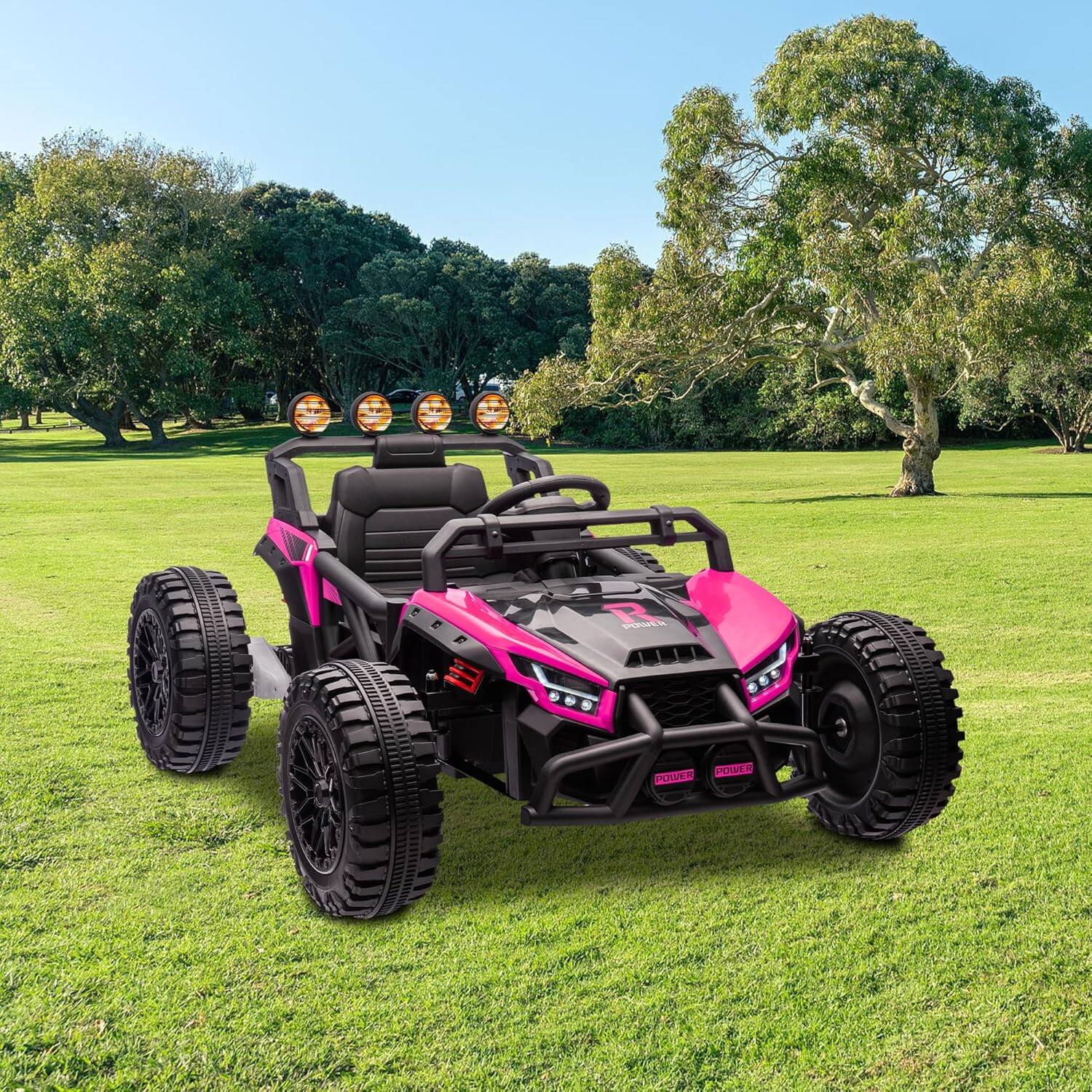 Acekool 24V 2WD Kids UTV Ride On Toy, Remote Control, LED Lights, MP3 ...