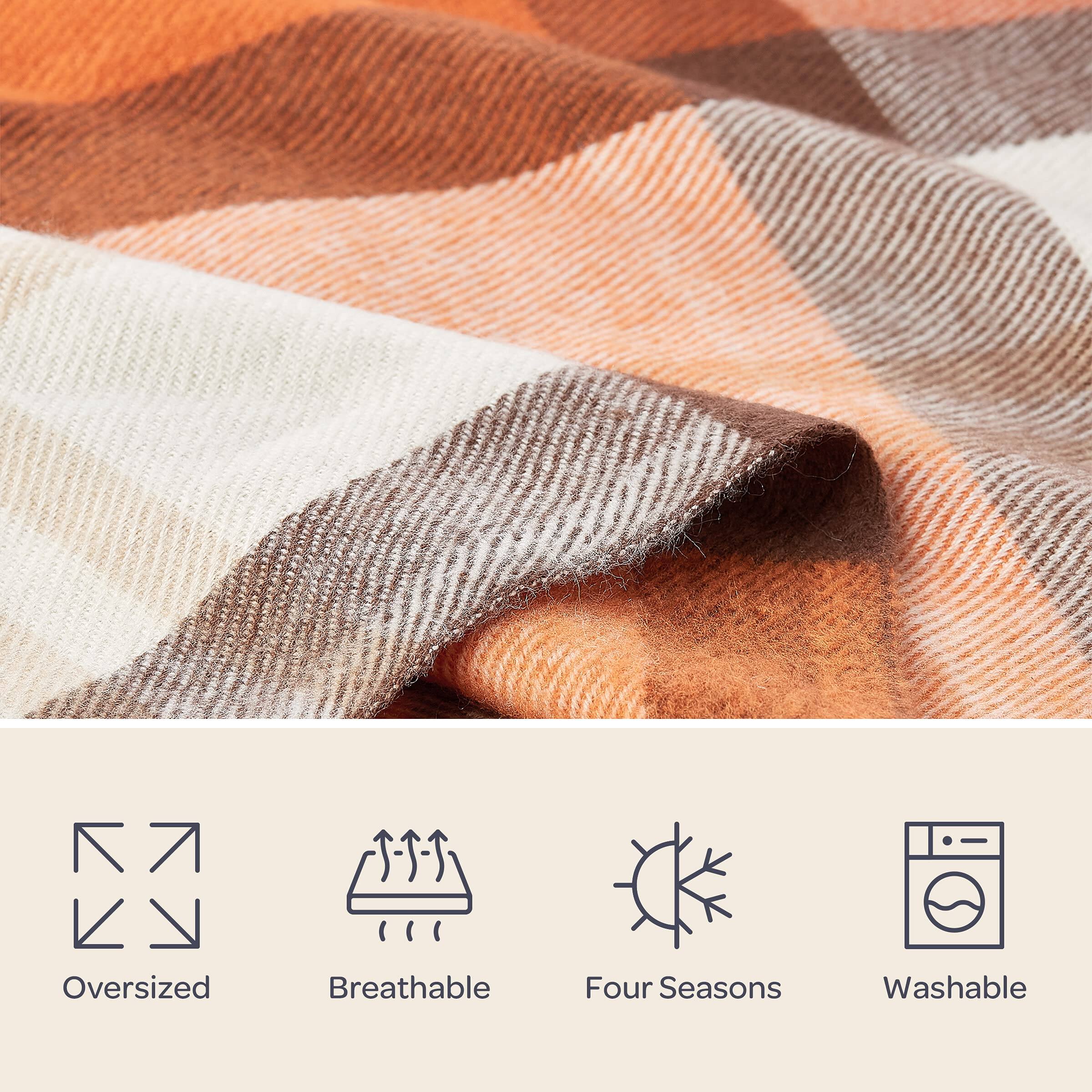 Pacoar Cade Collection Faux Cashmere Oversized Throw Blanket ...