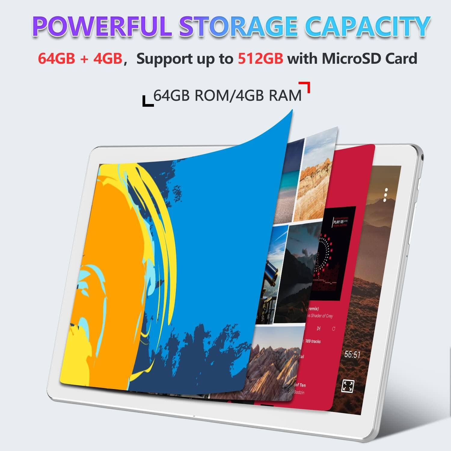 FEONAL Latest Tablet 10.1" Octa Core Android 11 Tablet, 64GB Storage ...