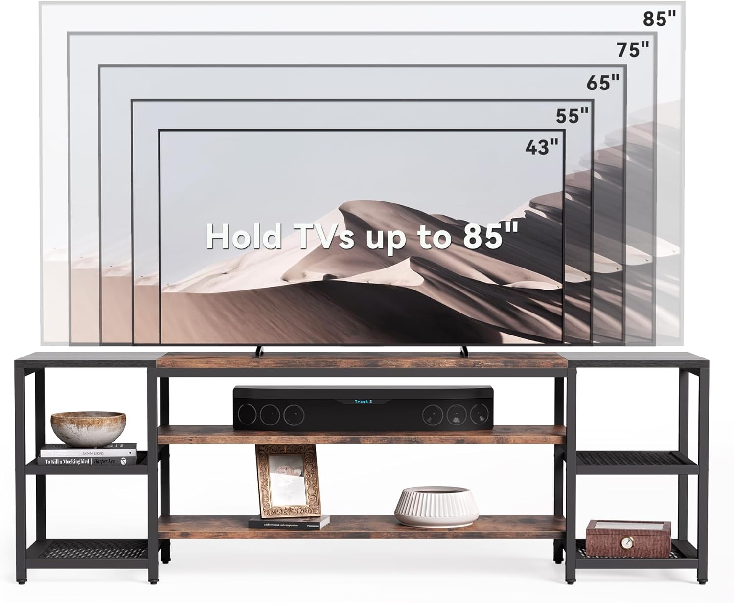 TinyHomie 78.7in Extra Long TV Stand for 85+ Inch TVs Modern Farmhouse ...