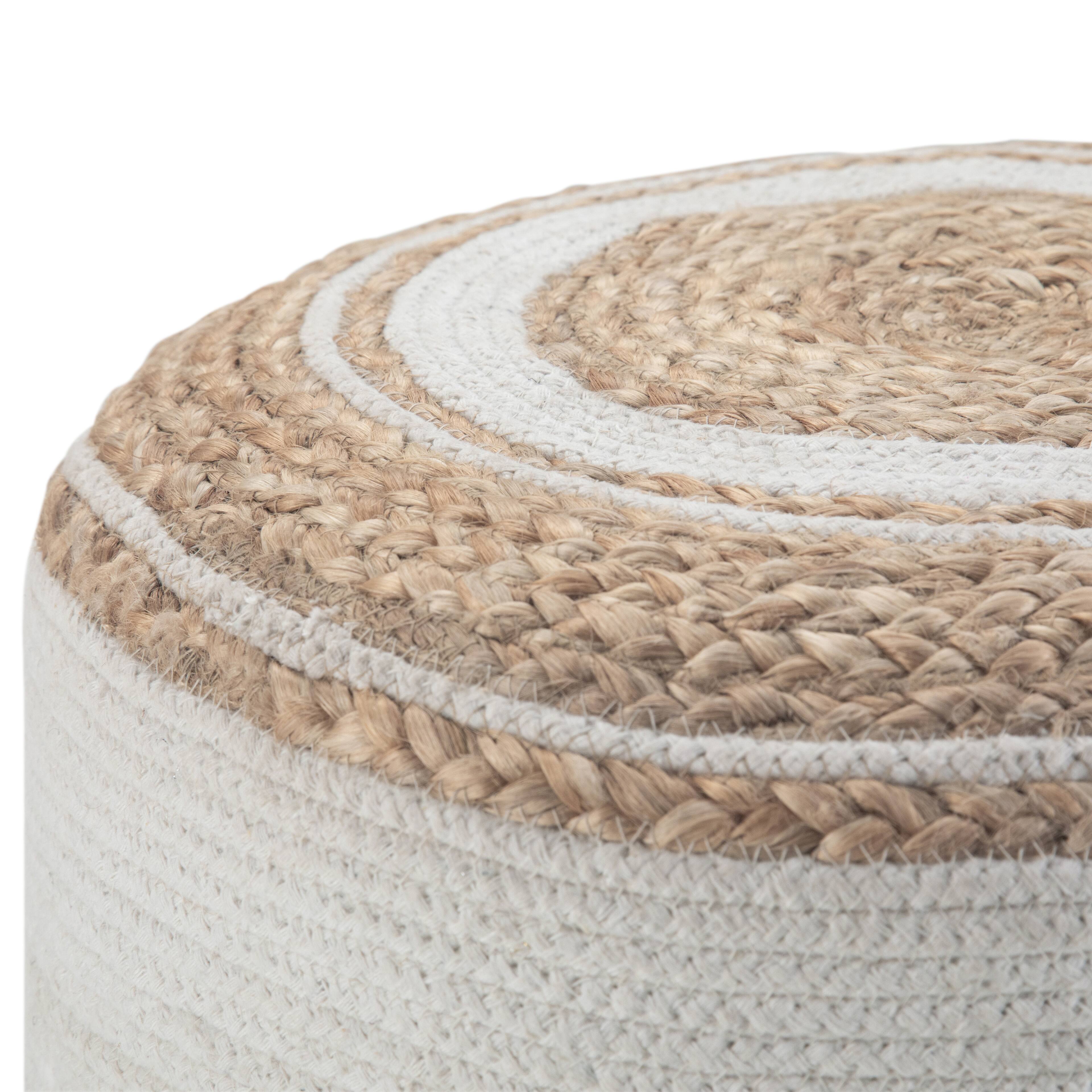 Simpli Home Serena Round Braided Pouf Natural AXCPF-54 - Open Box ...