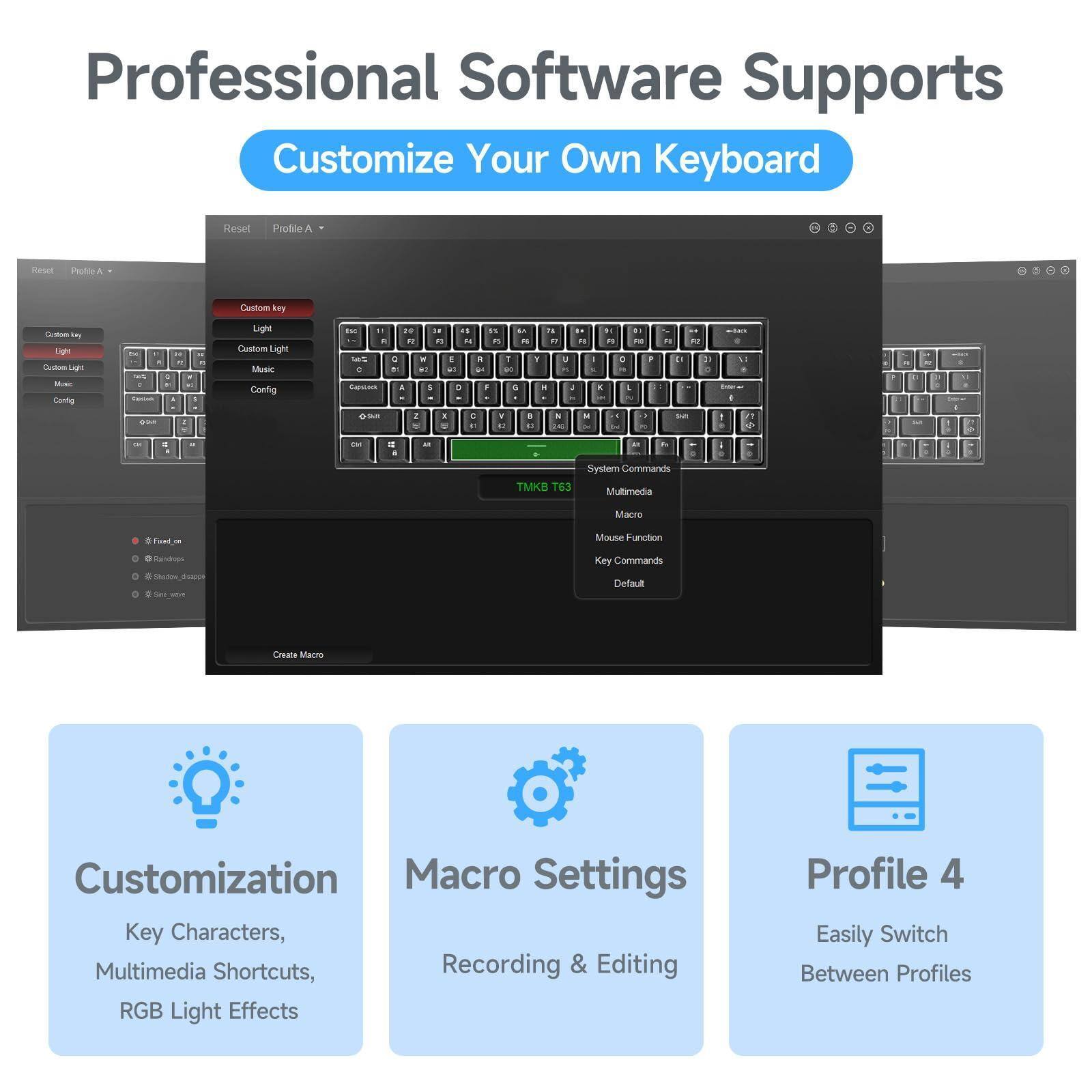 Stamp n Camp Dk63 60% Wireless Mechanical Gaming | Bluetooth//wired Rgb ...