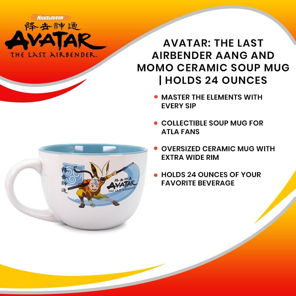 Silver Buffalo Avatar: The Last Airbender Aang and Momo Ceramic Soup ...