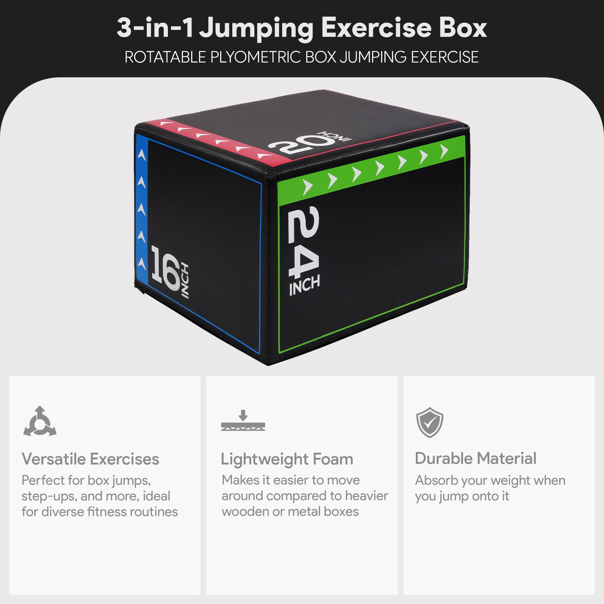 BalanceFrom Fitness 10 Pound Versatile 3 in 1 Plyometric Jumping ...