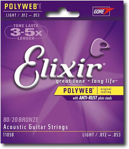 Elixir Steel Light Acoustic Guitar Strings Silver 11050_65654 - Best Buy