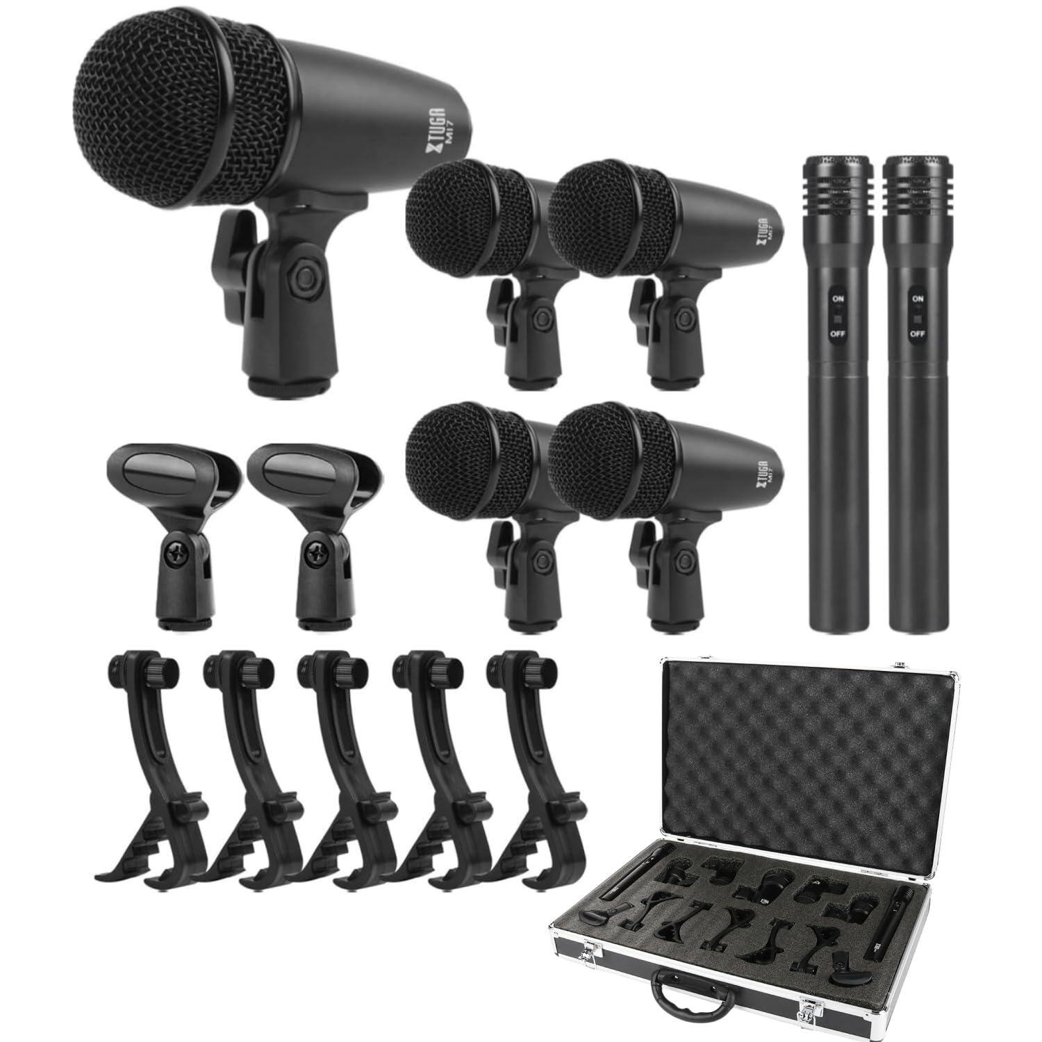 HM 1810 Mi7 7 piece Wired Dynamic Drum Mic Kit Whole Metal Kick Bass ...