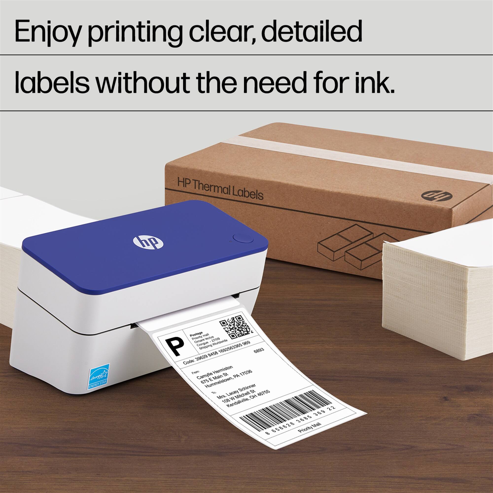 HP 4x6” Direct Thermal Shipping Labels, Multipurpose Thermal Labels, 2 ...