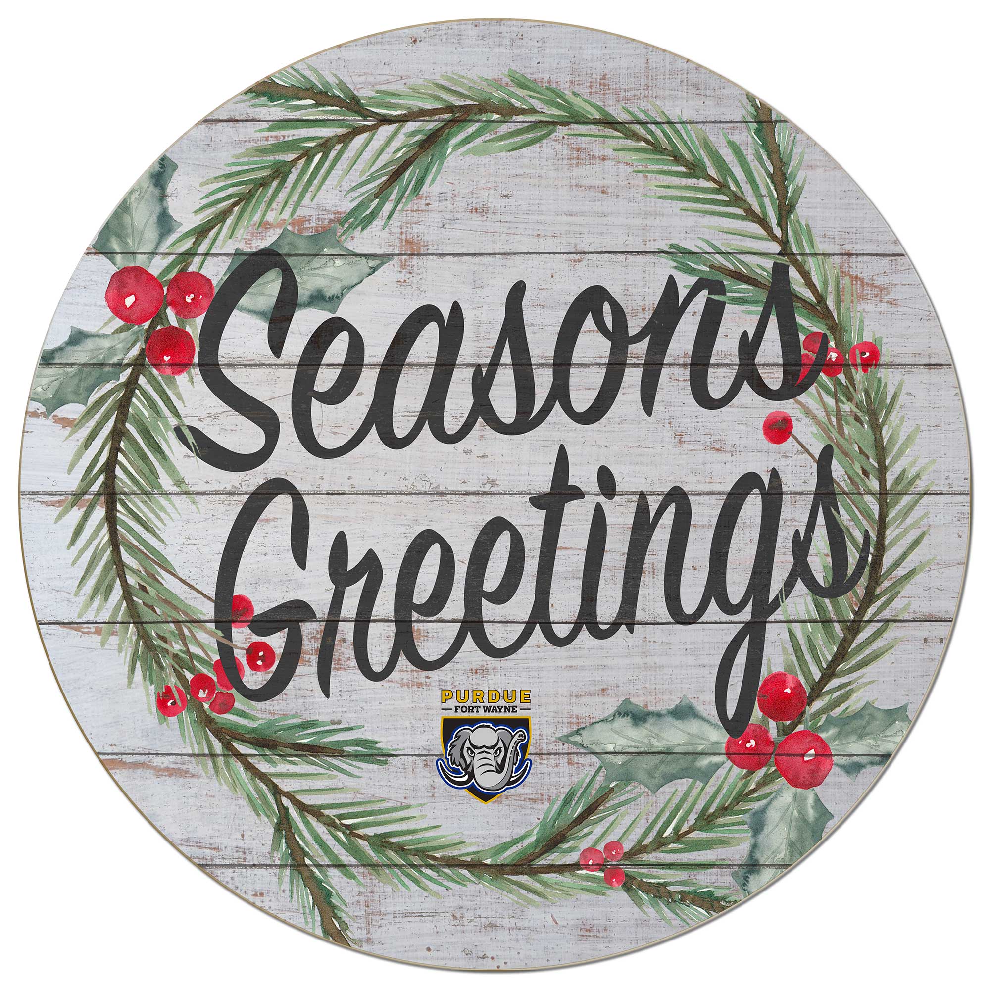 Jardine Purdue Fort Wayne Mastodons 20'' x 20'' Season's Greetings Circle White 200755231 - Best Buy