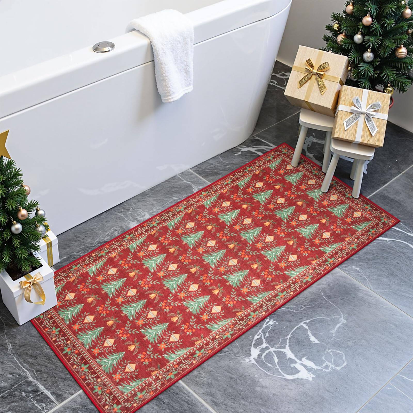 Paradigms Interiors Christmas Runner Rug Washable Runners For Hallways ...