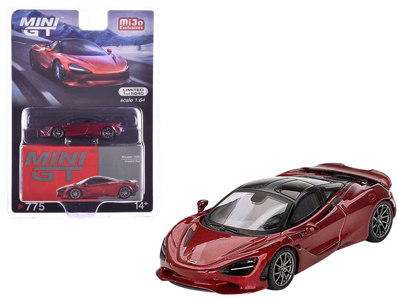 Mini GT McLaren 750S Amaranth Red Metallic with Black Top Limited ...