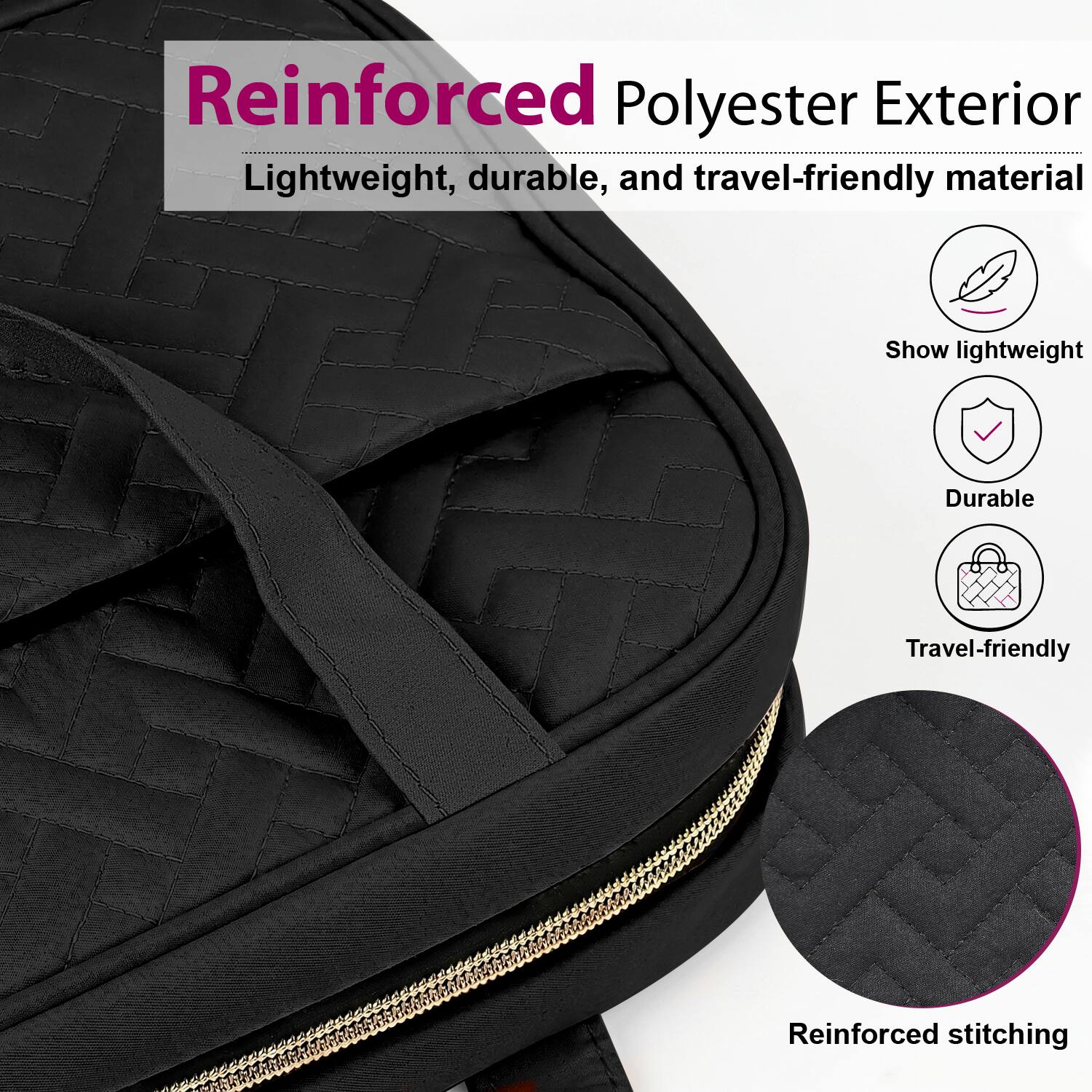 Mber Travel Toiletry Bag Hanging Organizer, Large Travel Makeup ...